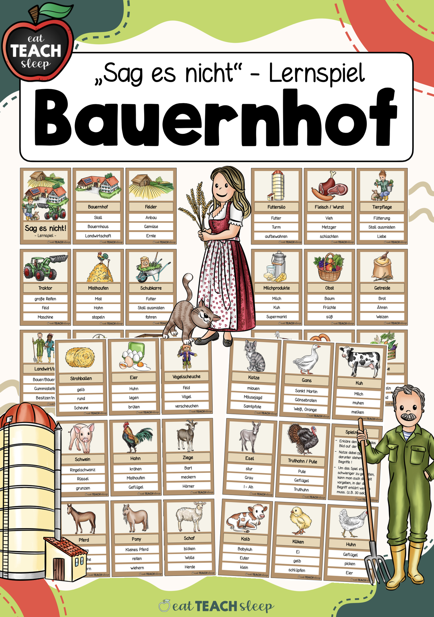 Bauernhof - Lernspiel "Sag es nicht!" – Unterrichtsmaterial in den ...