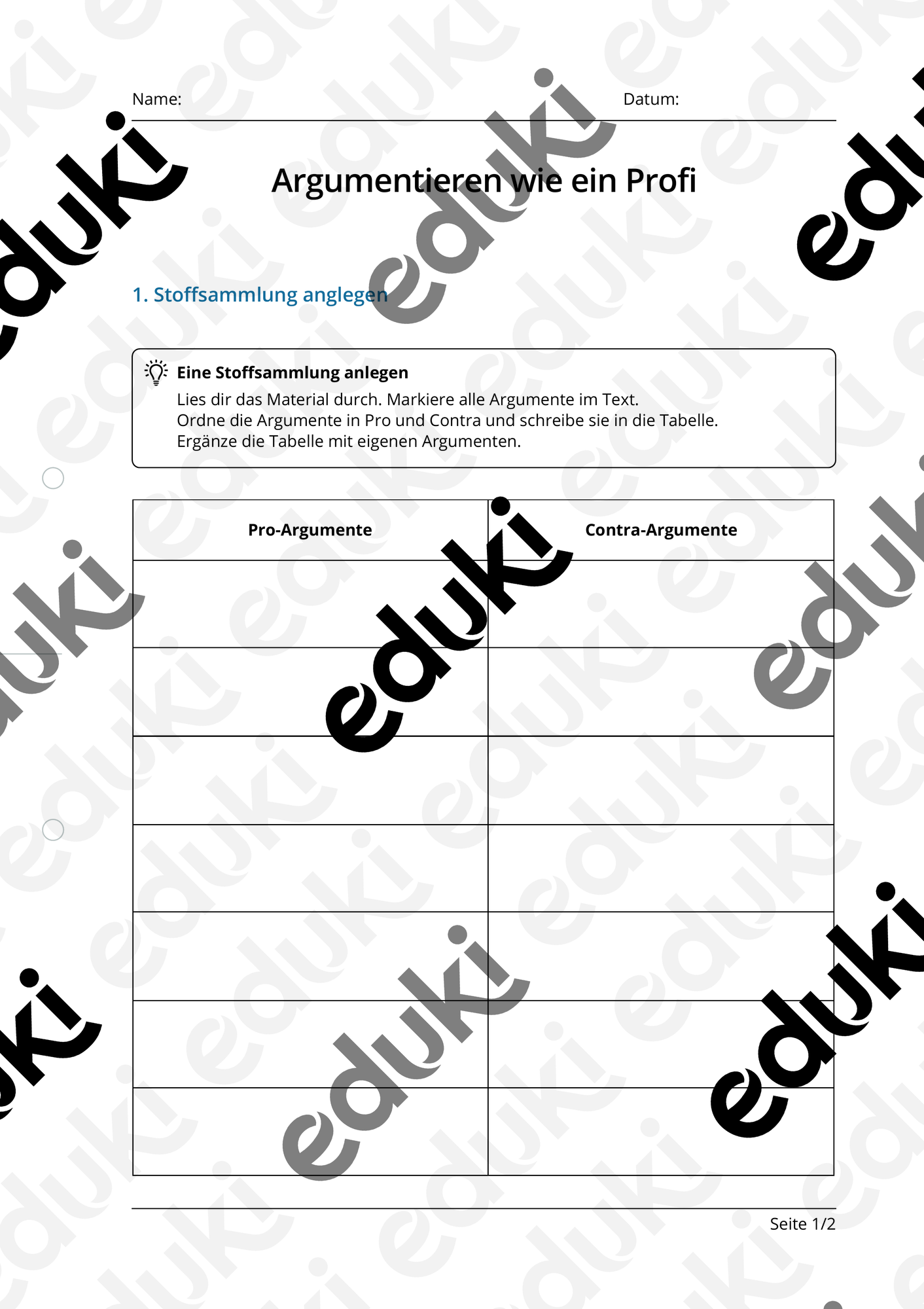 Argumentativer Brief Ubung Pdf
