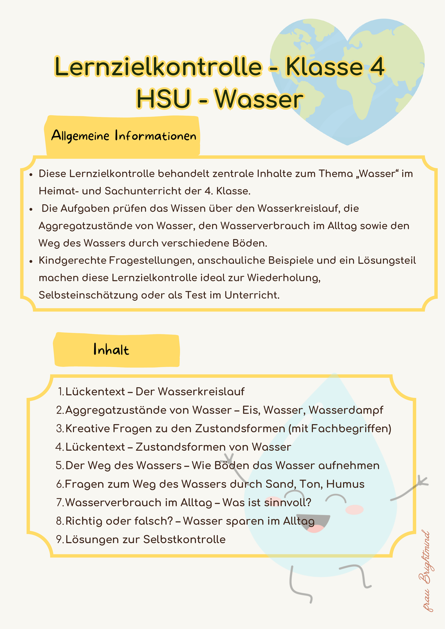 HSU Wasser - LZK - Klasse 4 - Probevorbereitung – Unterrichtsmaterial ...
