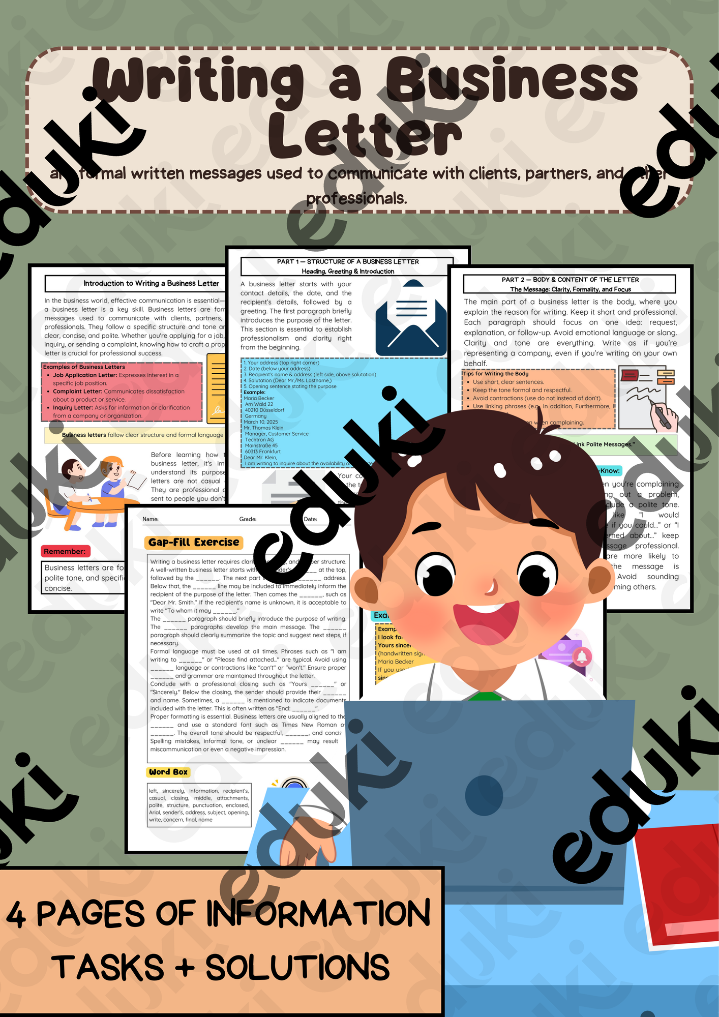 Business Letter Writing: Format, Style, Language – Unterrichtsmaterial ...