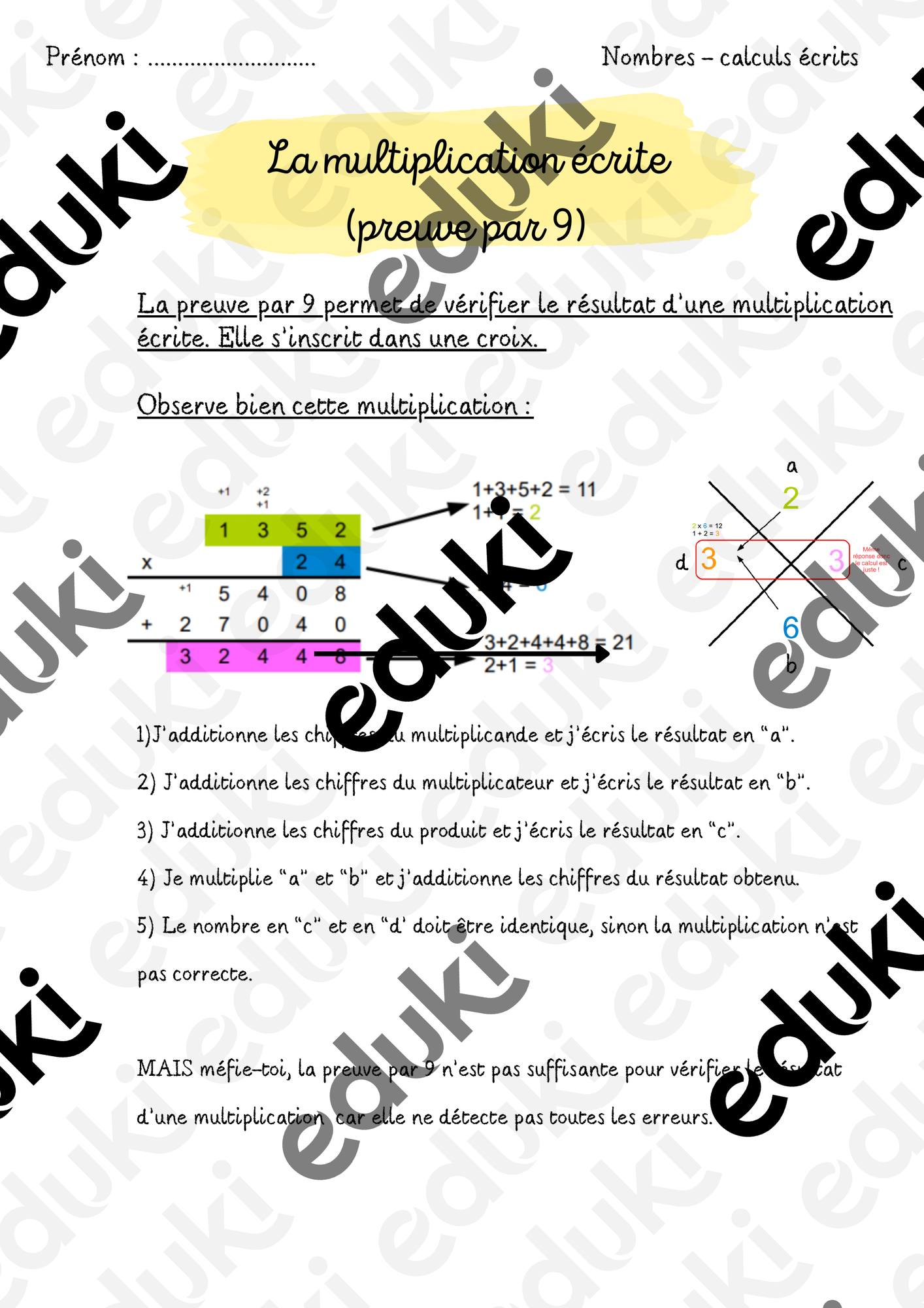 Multiplication écrite - Ressource pédagogique pour ton cours de ...