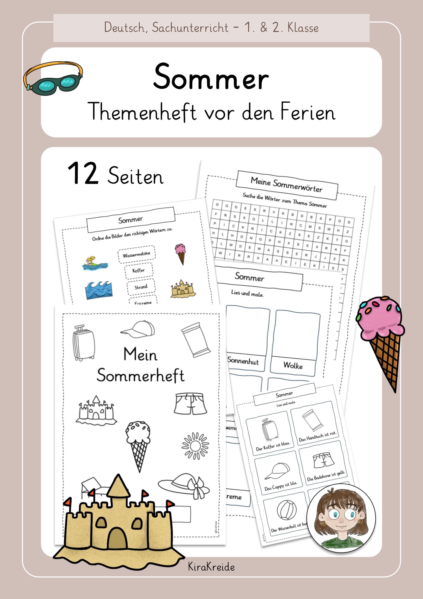 Themenheft Sommer – Wortschatz, Sommerferien, Deutsch ...