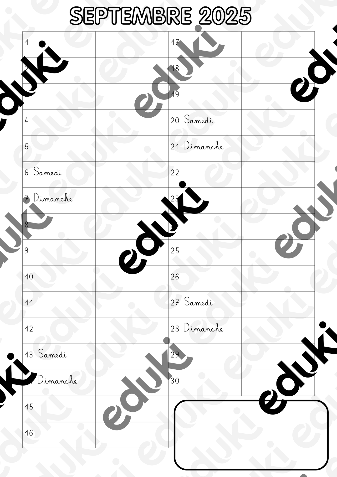 CALENDRIER INDIVIDUELS 2025-2026 CP-CE1 ZONE B - Ressource pédagogique ...