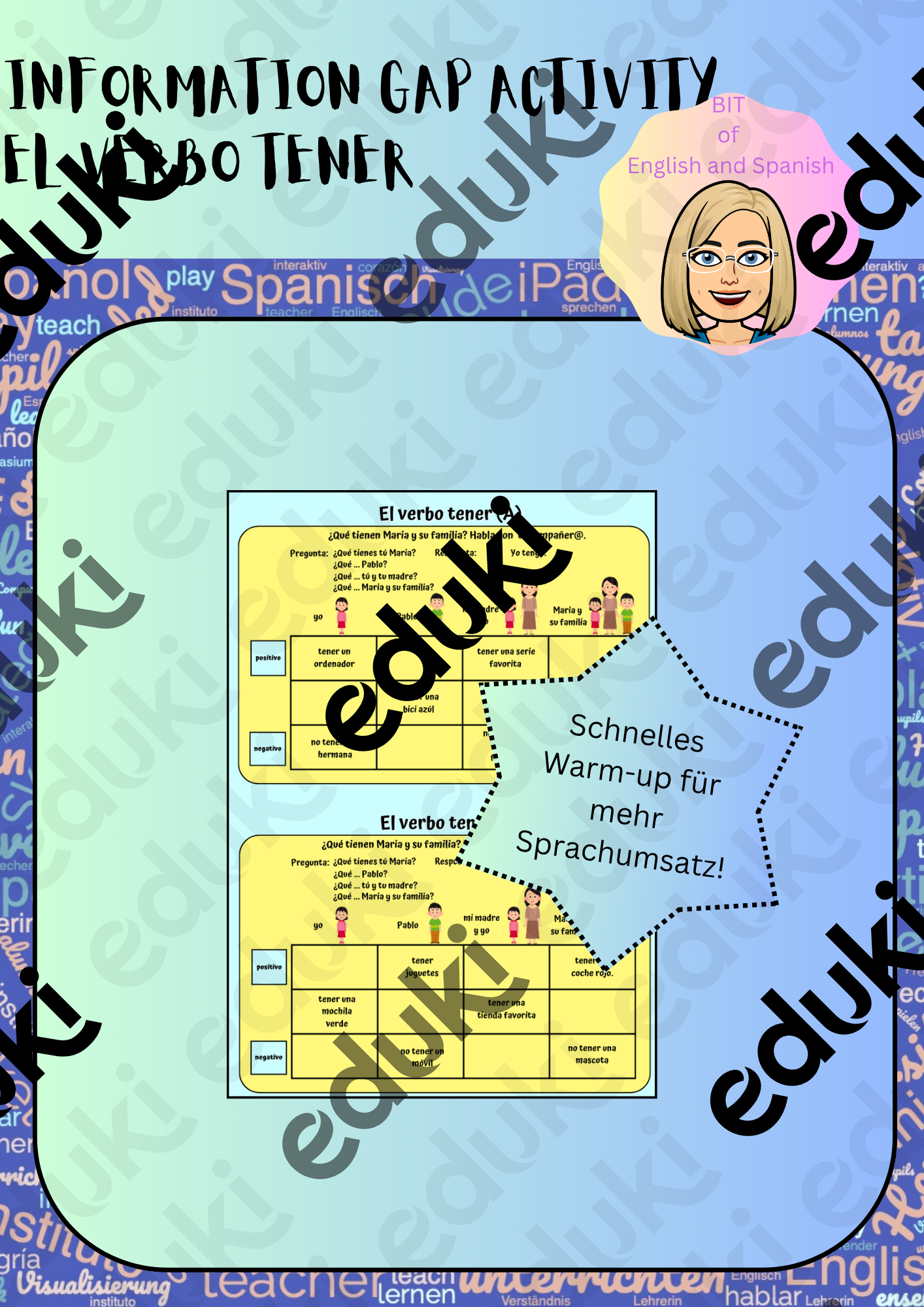 Information Gap Activity - el verbo tener – Unterrichtsmaterial im Fach ...