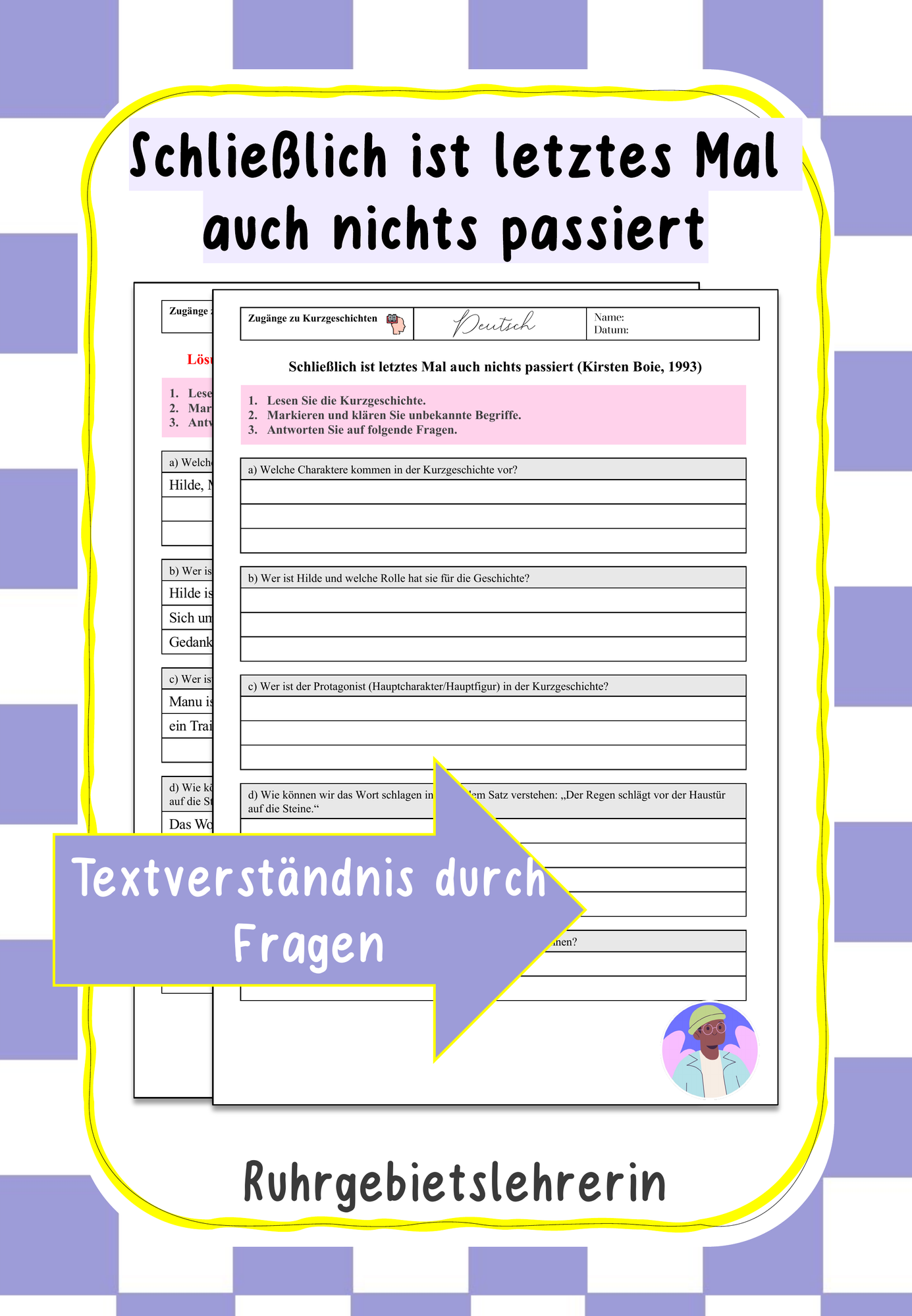 Schließlich ist letztes mal auch nichts passiert Kurzgeschichte ...