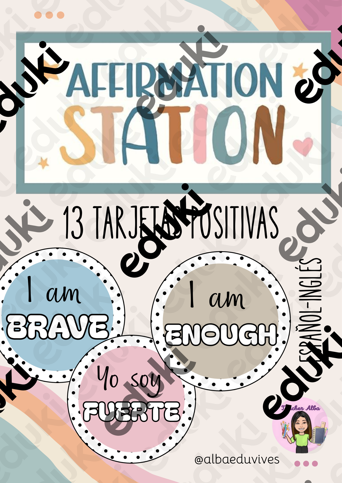 Positive Affirmation / Afirmaciones positivas - material de la ...