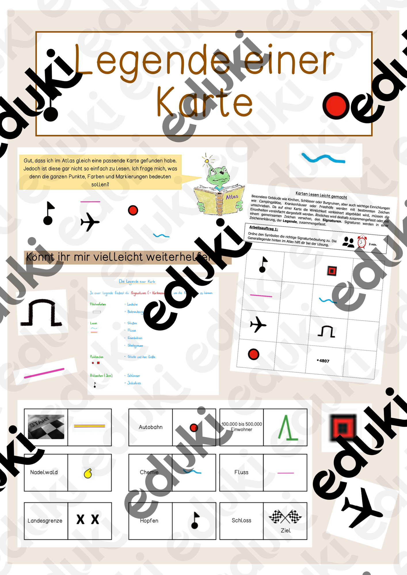 Die Legende einer Karte – Unterrichtsmaterial im Fach Erdkunde