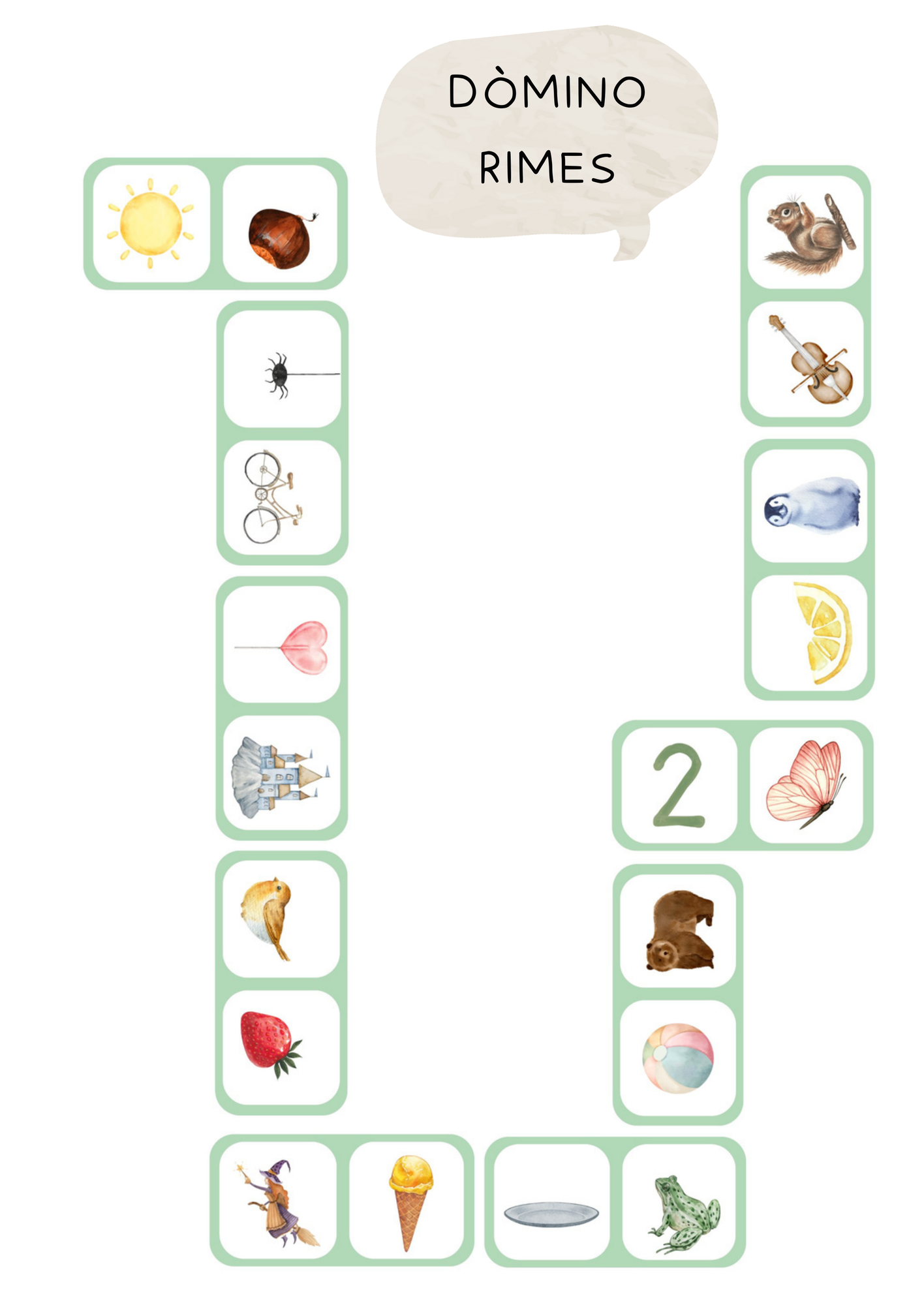 DOMINO RIMES Consciència fonològica - material didáctico de las ...