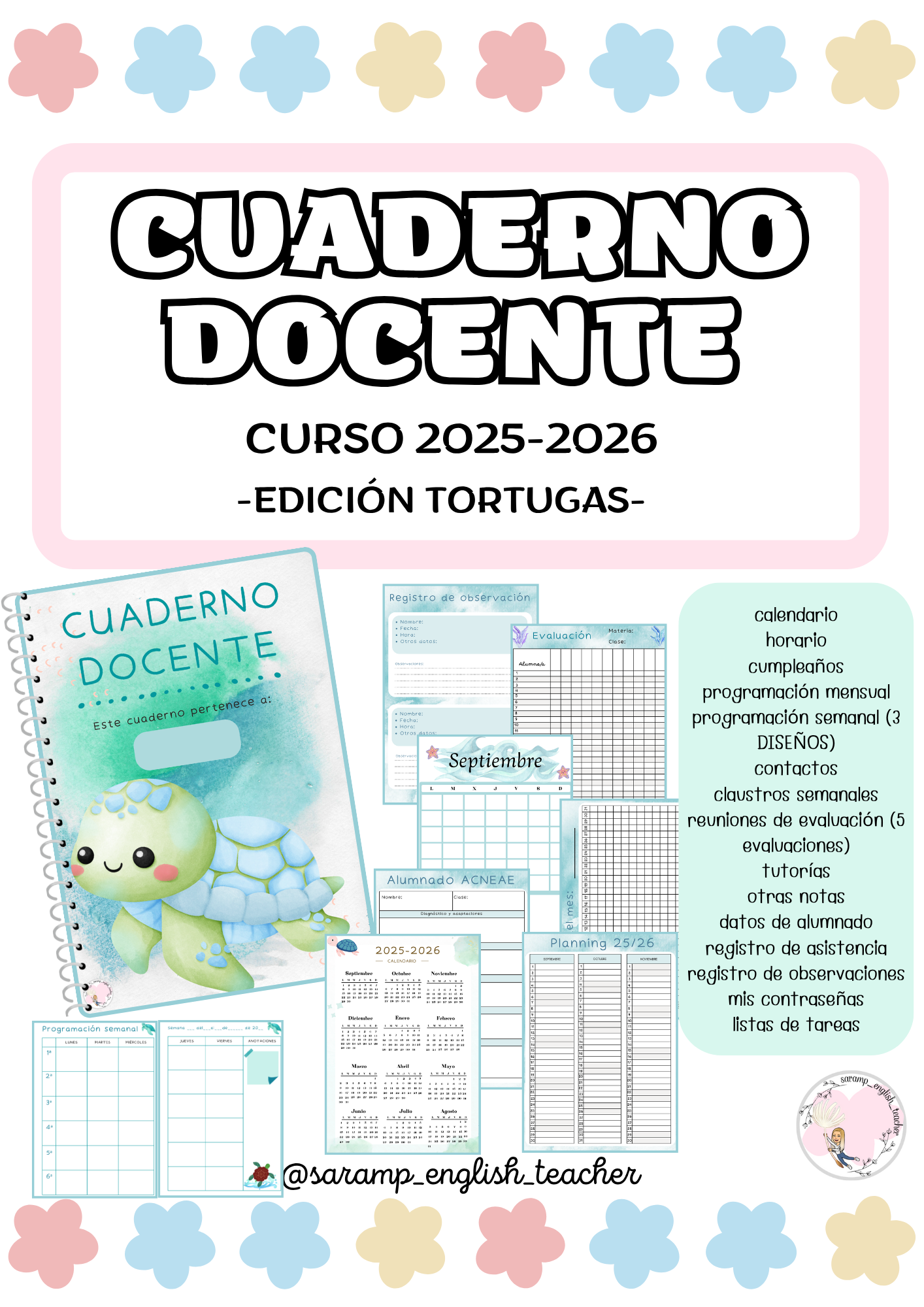 CUADERNO DOCENTE CURSO 25/26- EDICIÓN TORTUGAS - material de la ...