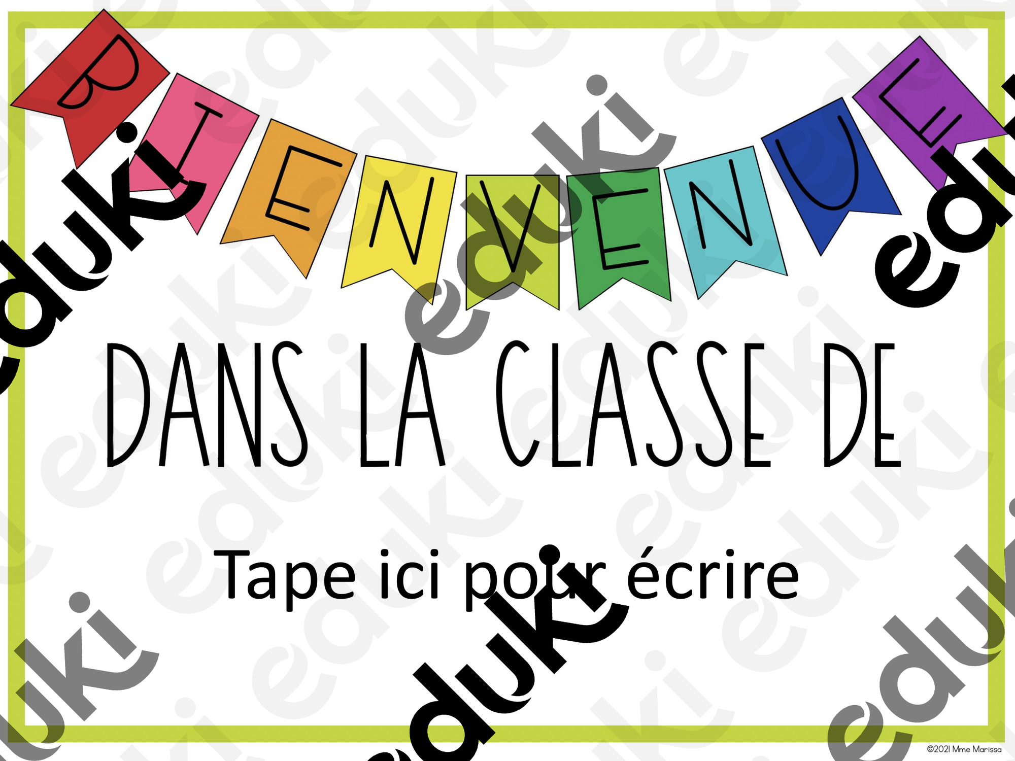 Banderole bienvenue: rainbow (French) - Ressource pédagogique pour ton ...