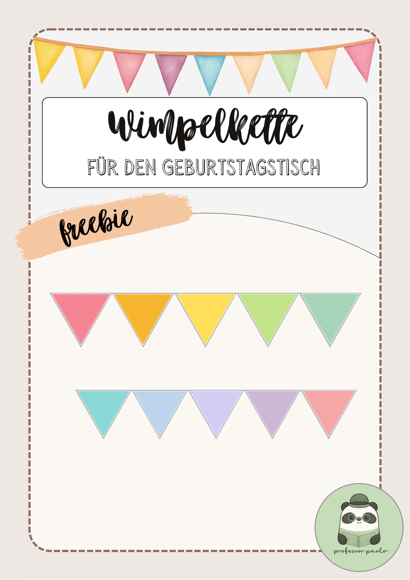 Wimpelkette für den Geburtstagstisch – Unterrichtsmaterial im Fach ...