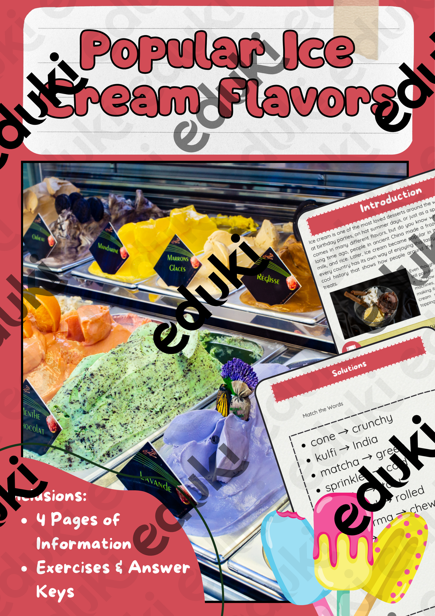 Popular Ice Cream Flavors Around the World – Unterrichtsmaterial im ...