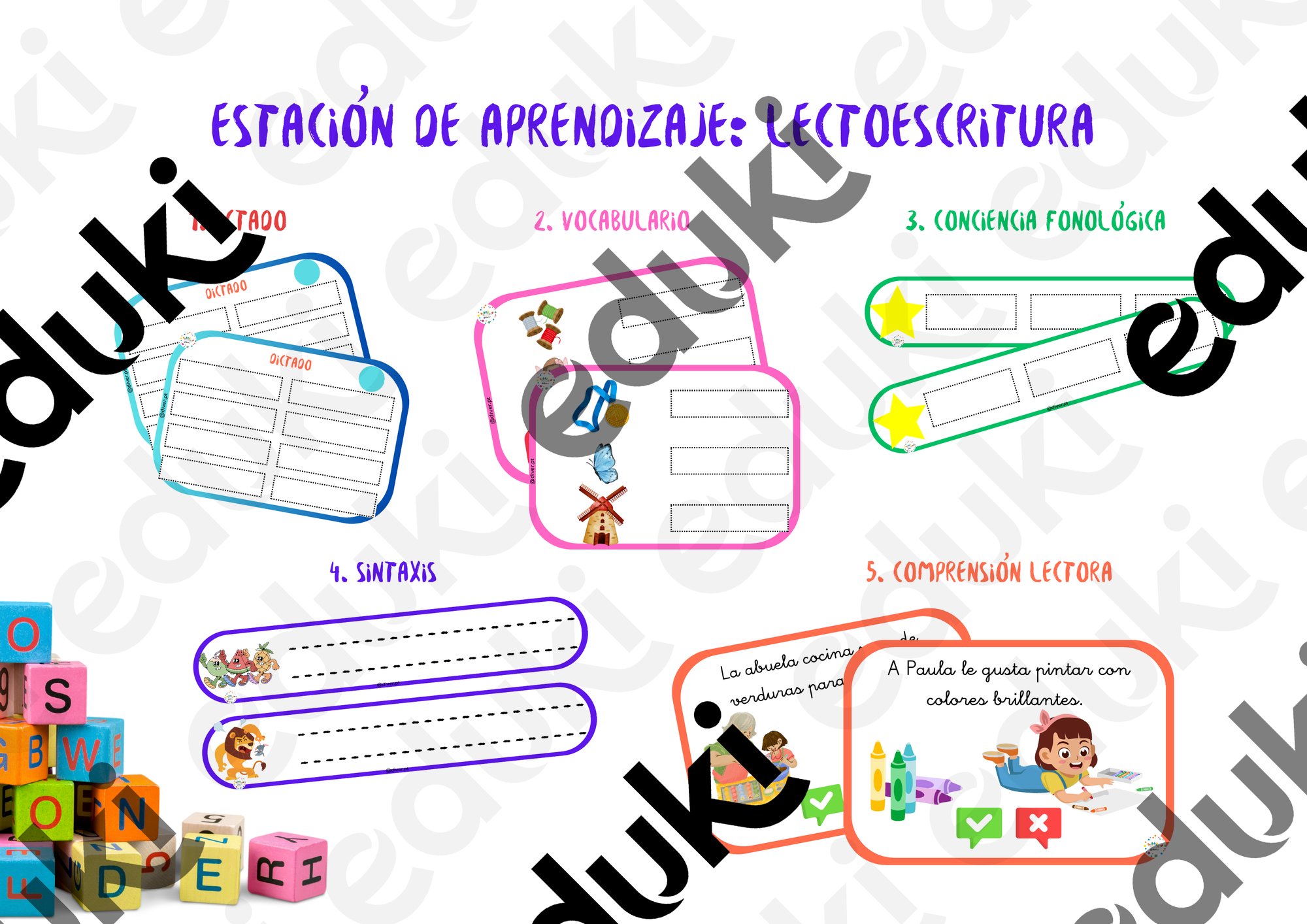 ESTACIÓN DE APRENDIZAJE LECTOESCRITURA - material de la siguiente ...