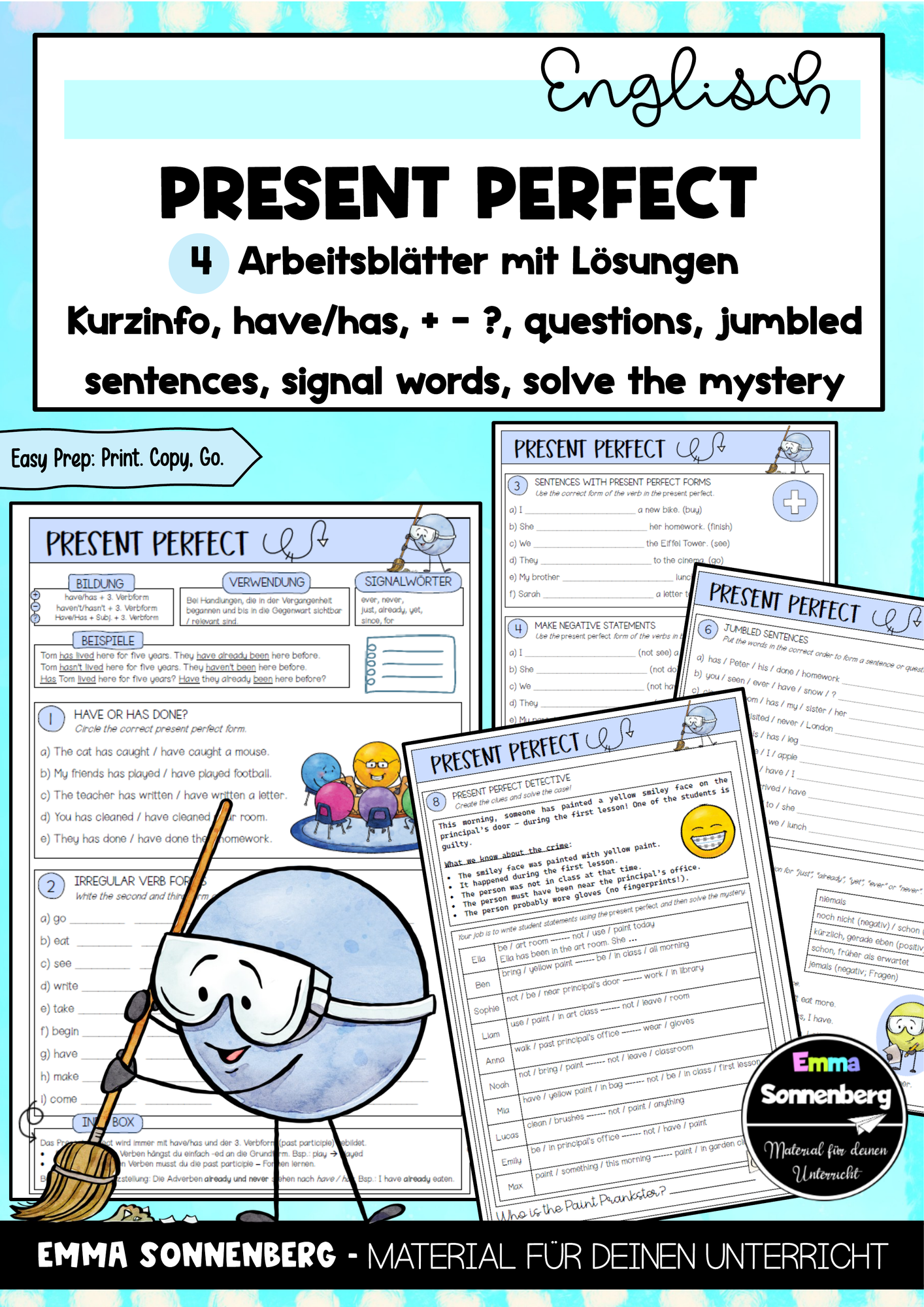 Arbeitsblätter zum Present Perfect – Unterrichtsmaterial im Fach Englisch