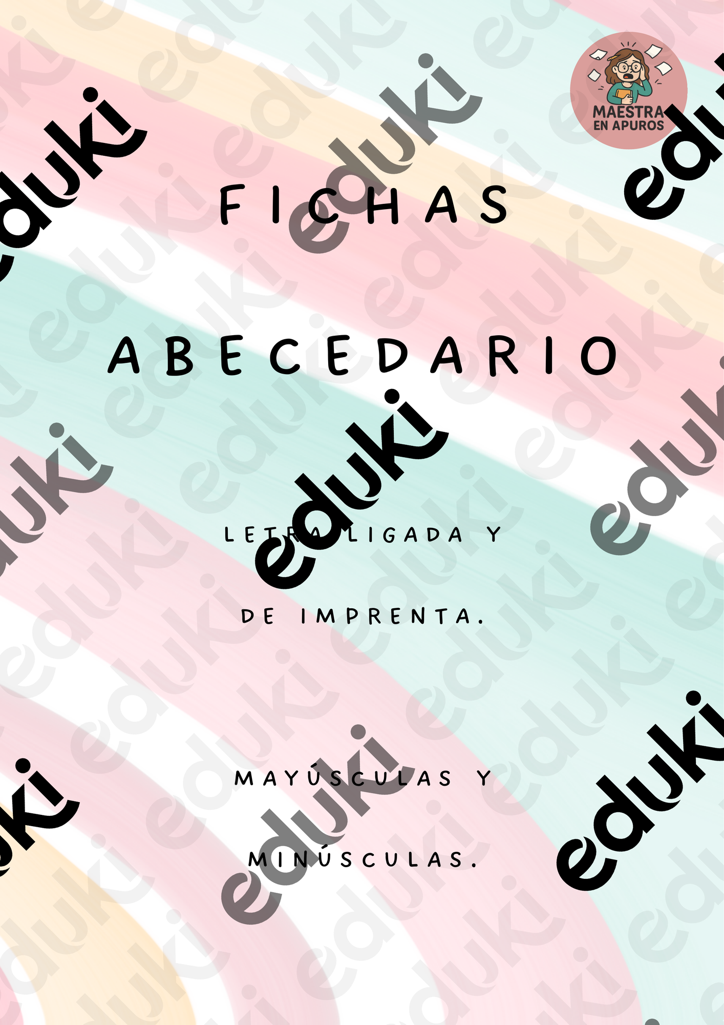 FICHAS ABECEDARIO. Letra ligada y de imprenta. - material de la ...