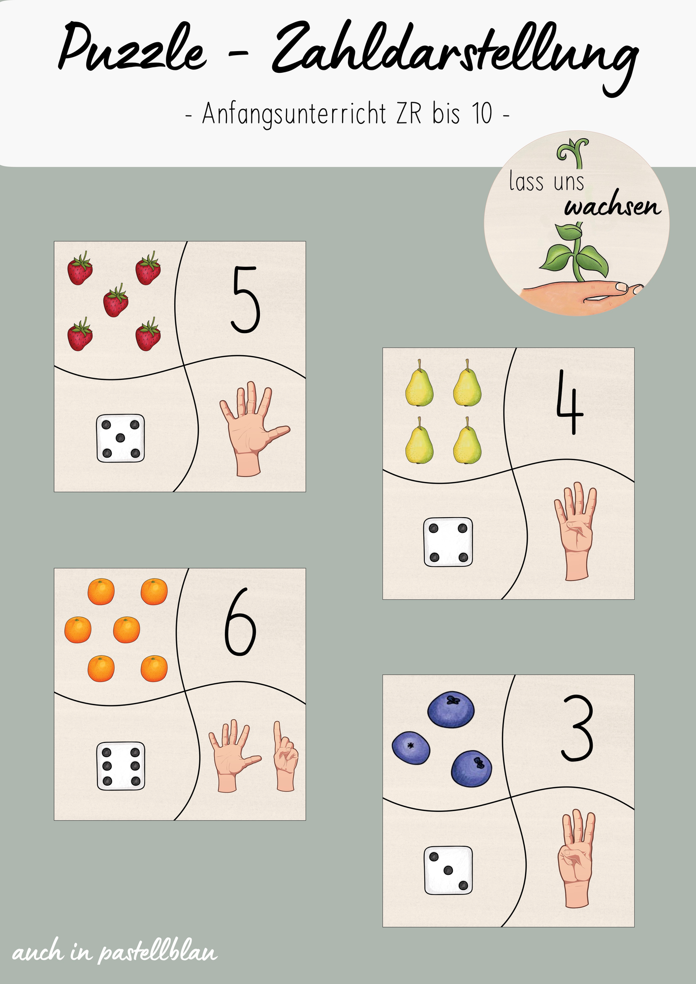 Puzzle Mengenerfassung ZR bis 10 – Unterrichtsmaterial im Fach Mathematik