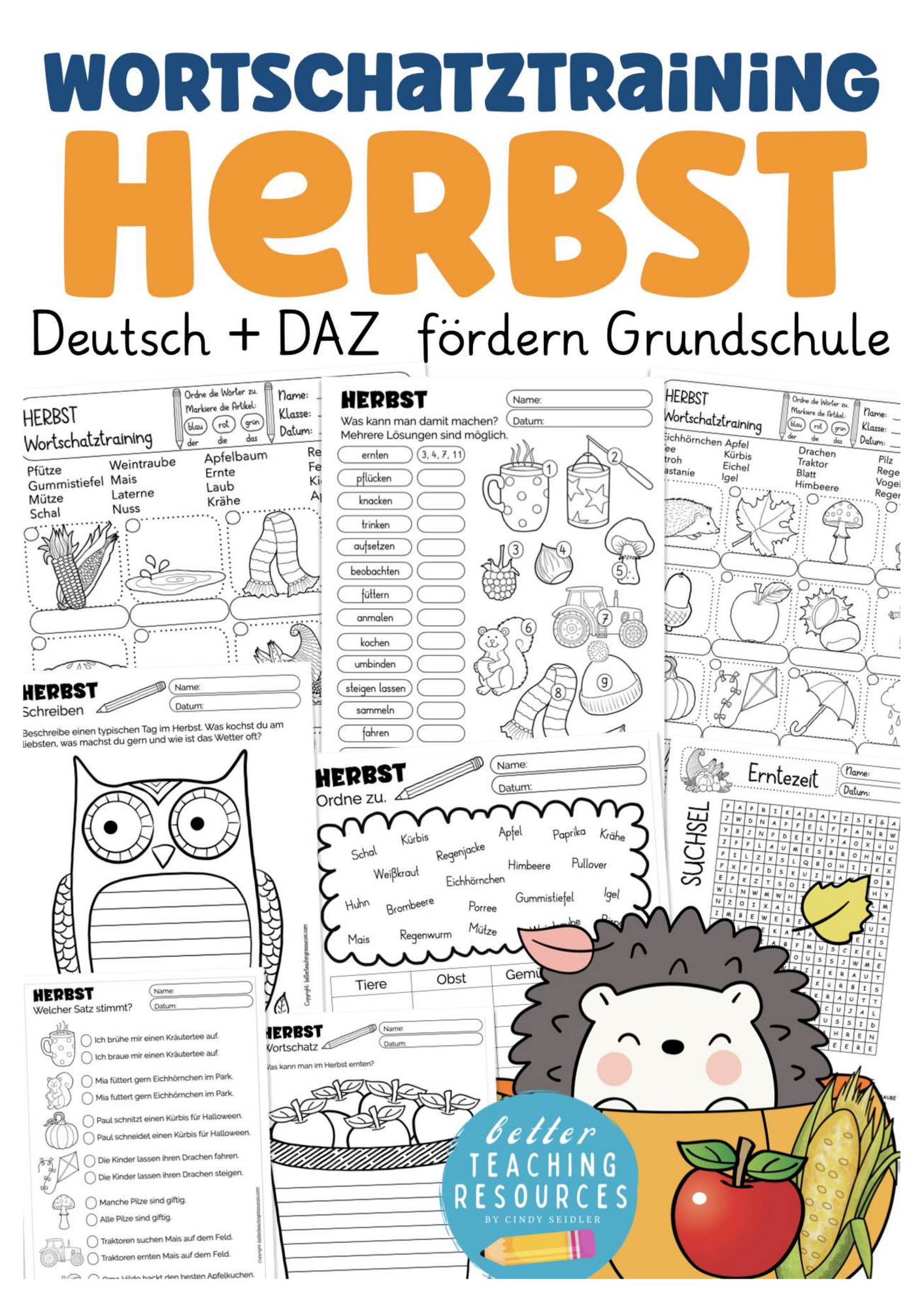 Herbst Wortschatztraining Deutsch DAZ – Unterrichtsmaterial in den ...