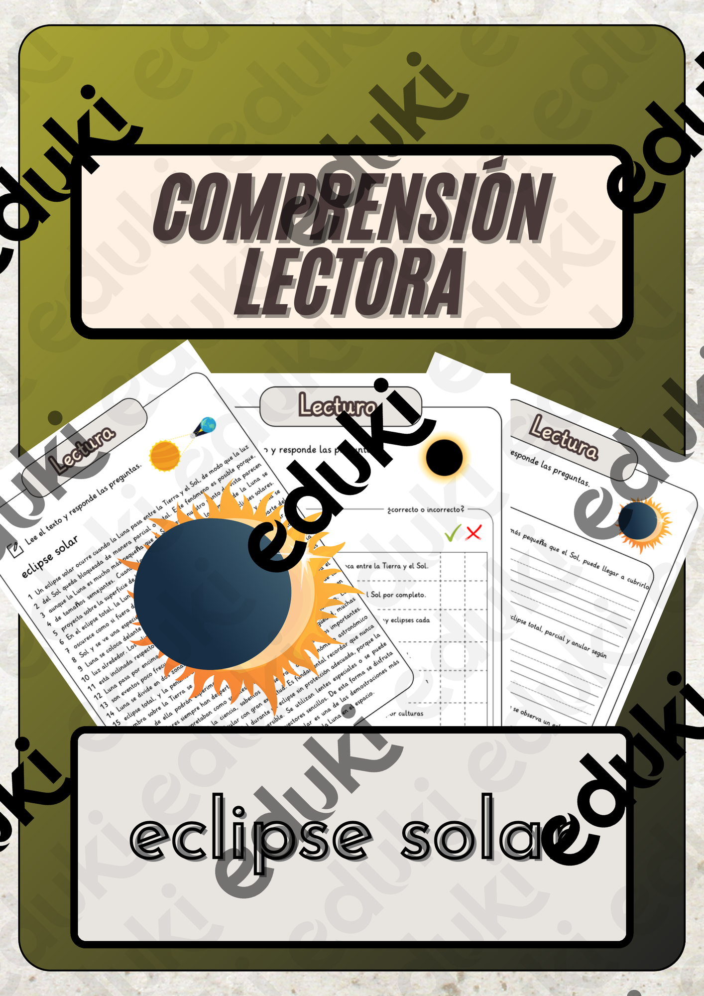Comprensión lectora – eclipse solar + soluciones - material de la ...