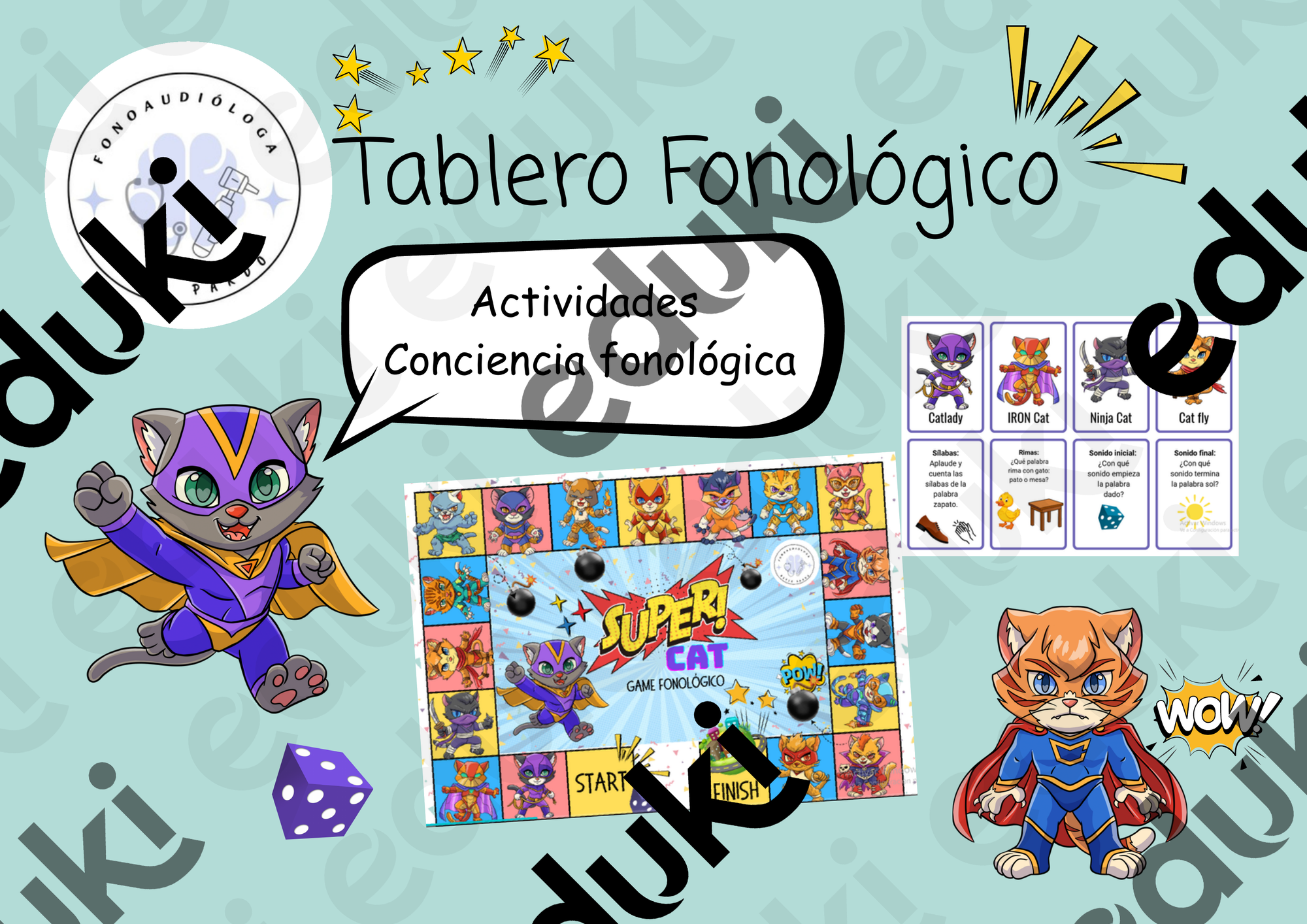 Conciencia fonológica-Tablero super cat - material de la siguiente ...