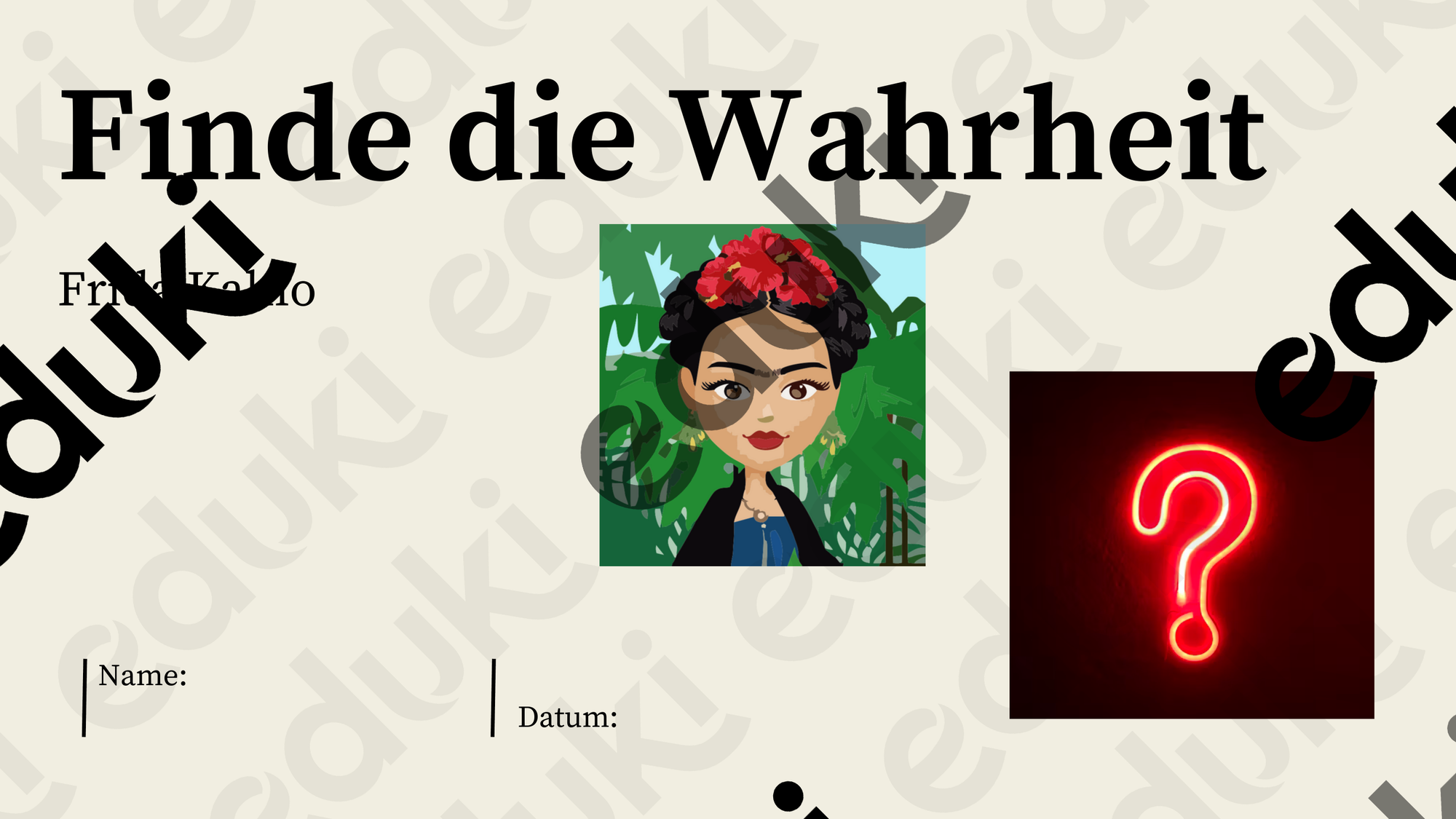 Frida Kahlo Quiz – Unterrichtsmaterial im Fach Kunst