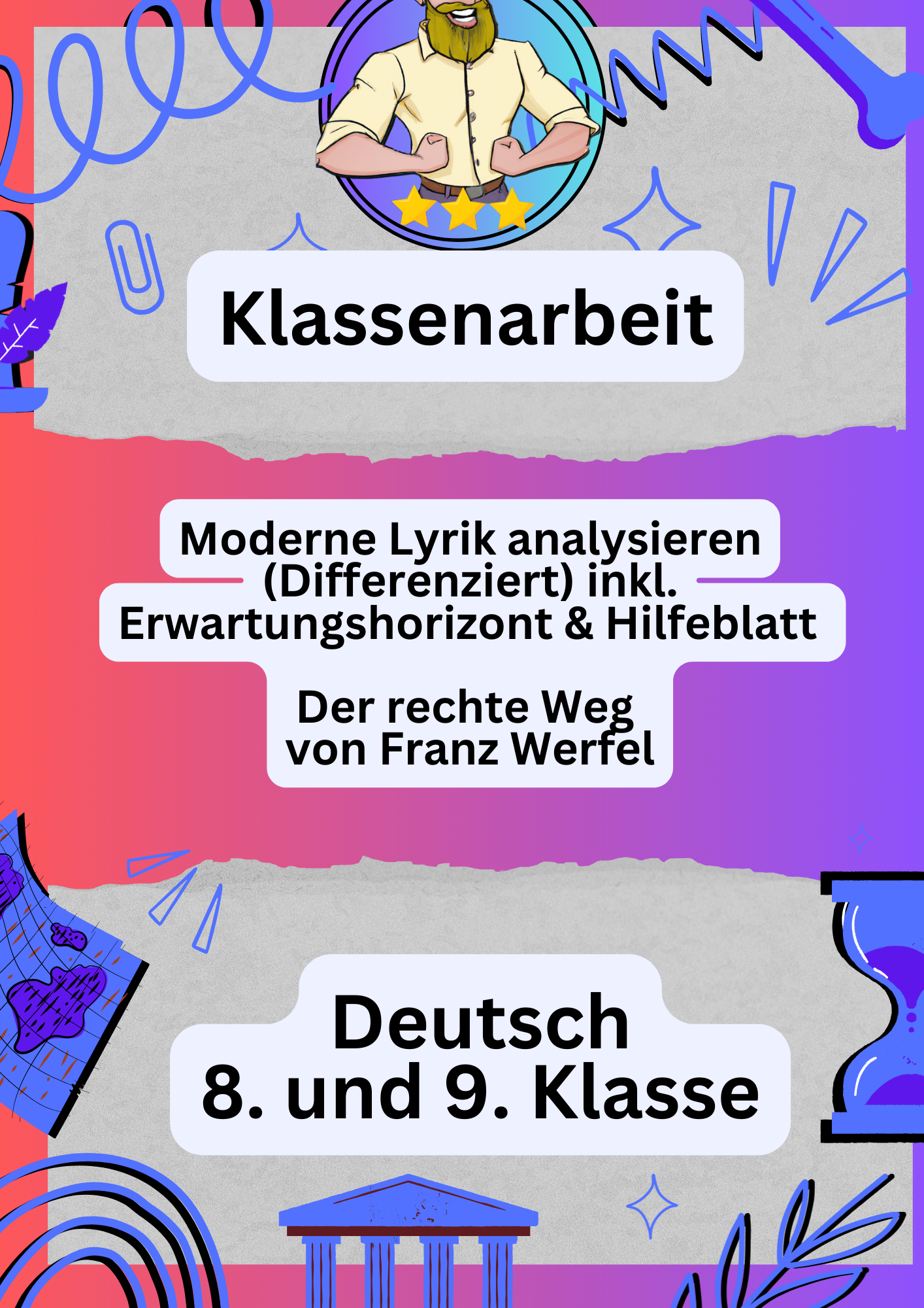 Klassenarbeit Deutsch (Differenziert) – Moderne Lyrik analysieren (8./9 ...