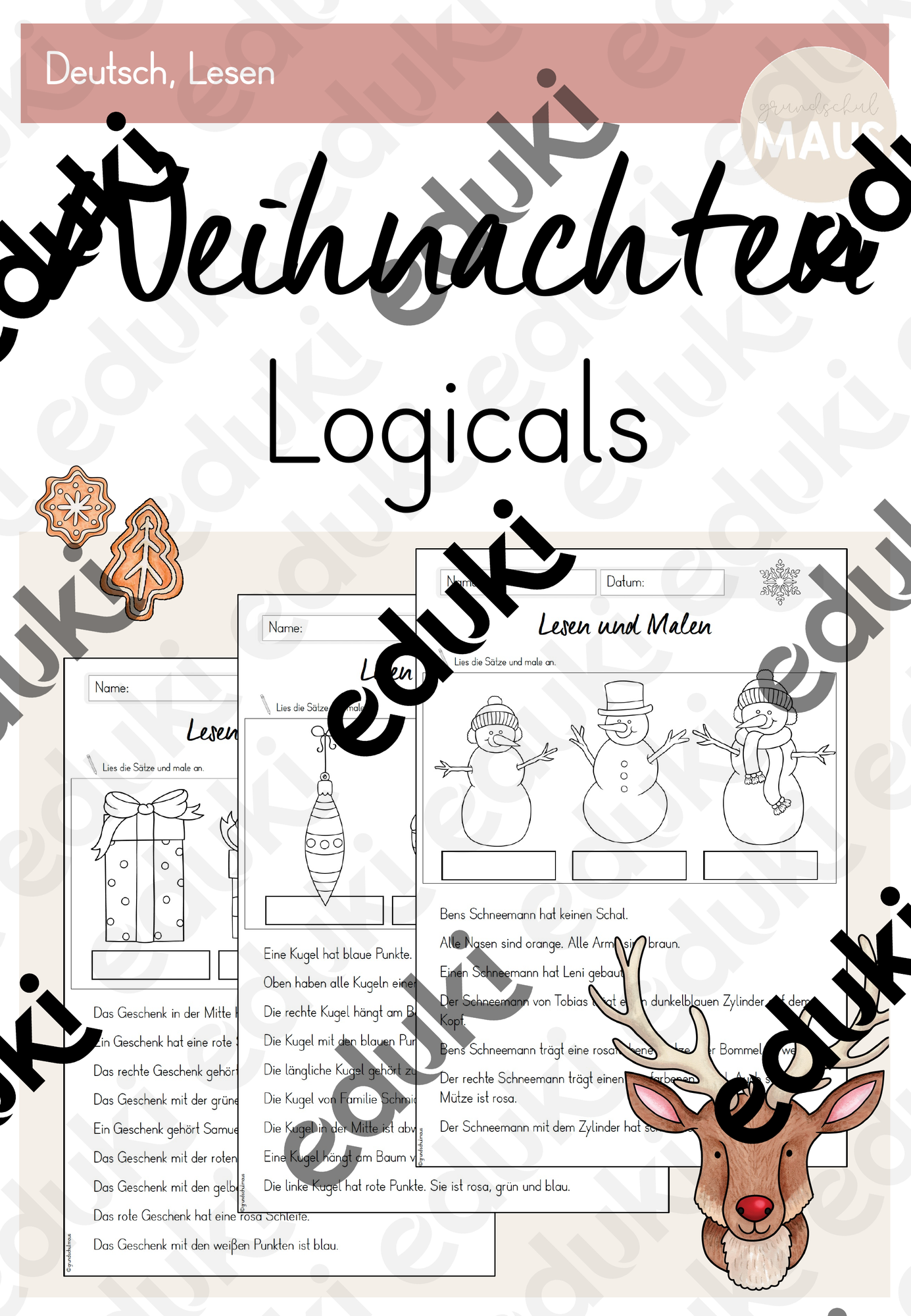 Logicals "Weihnachten" - Lesen & Malen – Unterrichtsmaterial in den ...