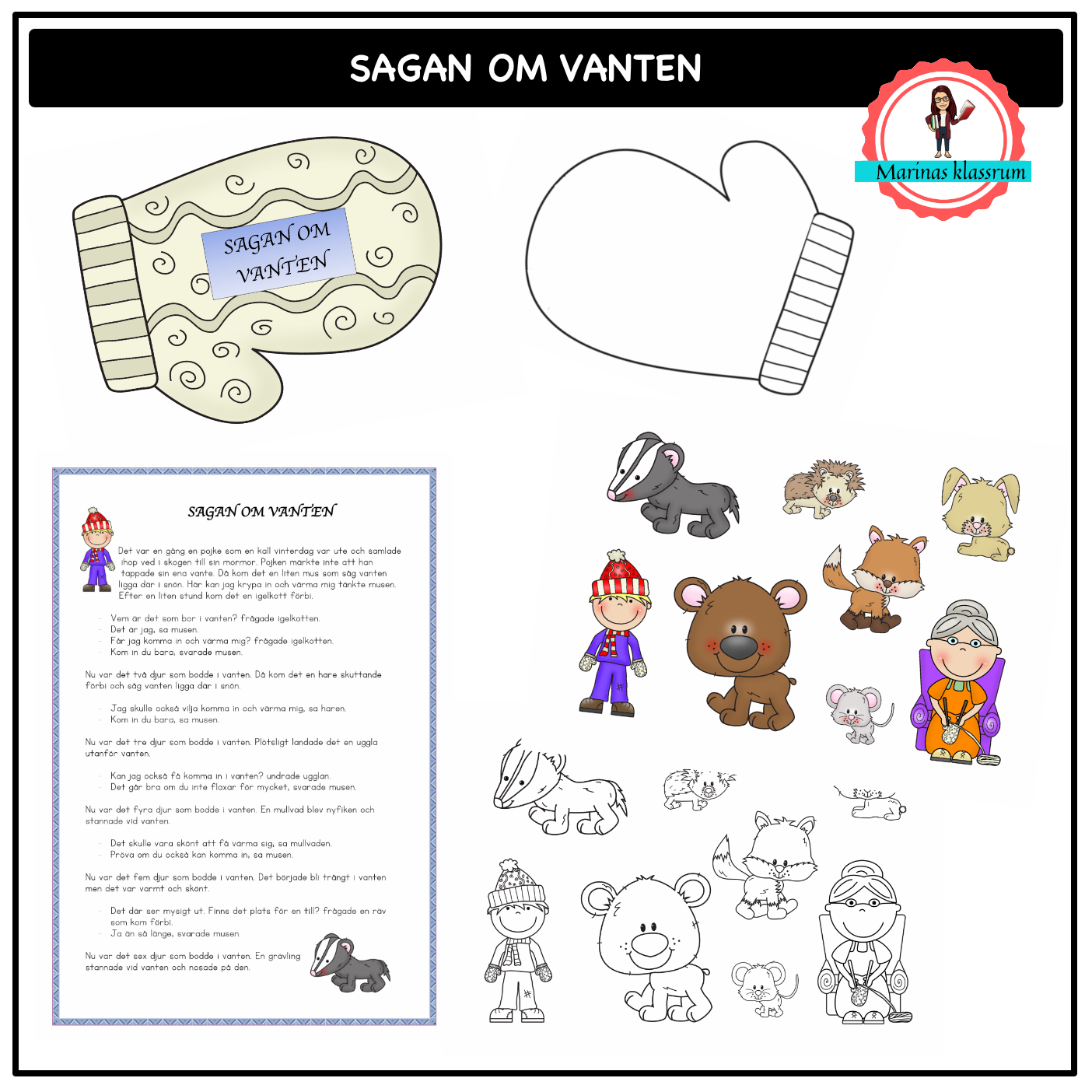 Sagan om vanten – material i ämnet Svenska