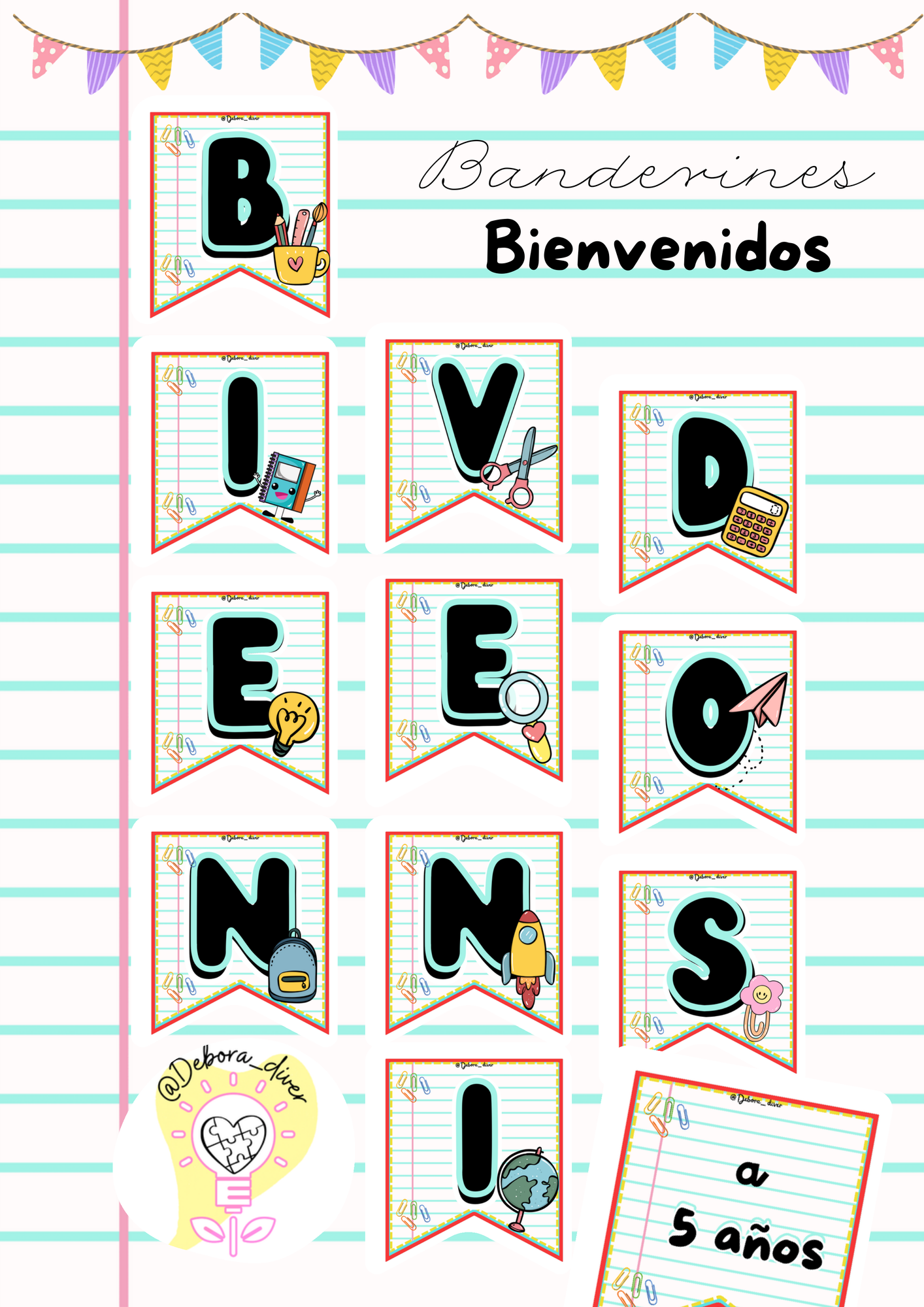 Banderines Bienvenidos - material de la siguiente asignatura Material ...