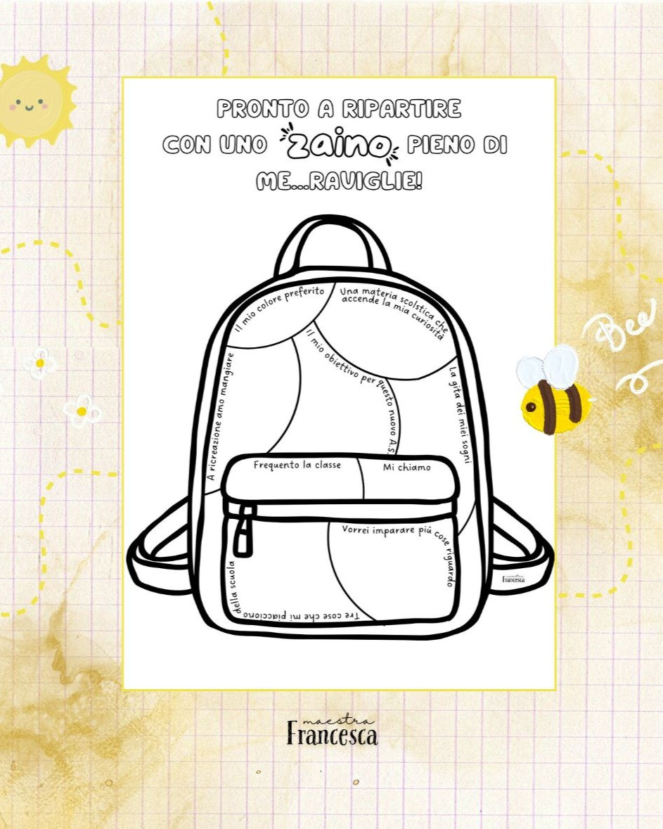 Uno ZAINO pieno di *me*raviglie - ACCOGLIENZA primaria - Materiale didattico per la materia ...