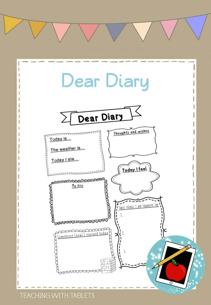 Dear Diary Tagebuchvorlage – Unterrichtsmaterial im Fach Englisch