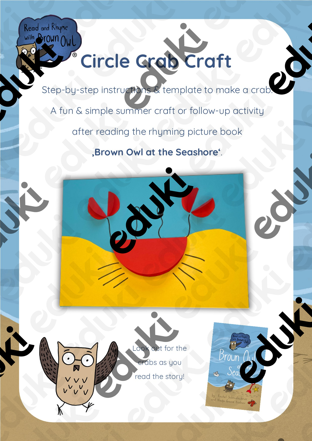 Brown Owl at the Seashore - Crab Craft - Ressource pédagogique pour les ...