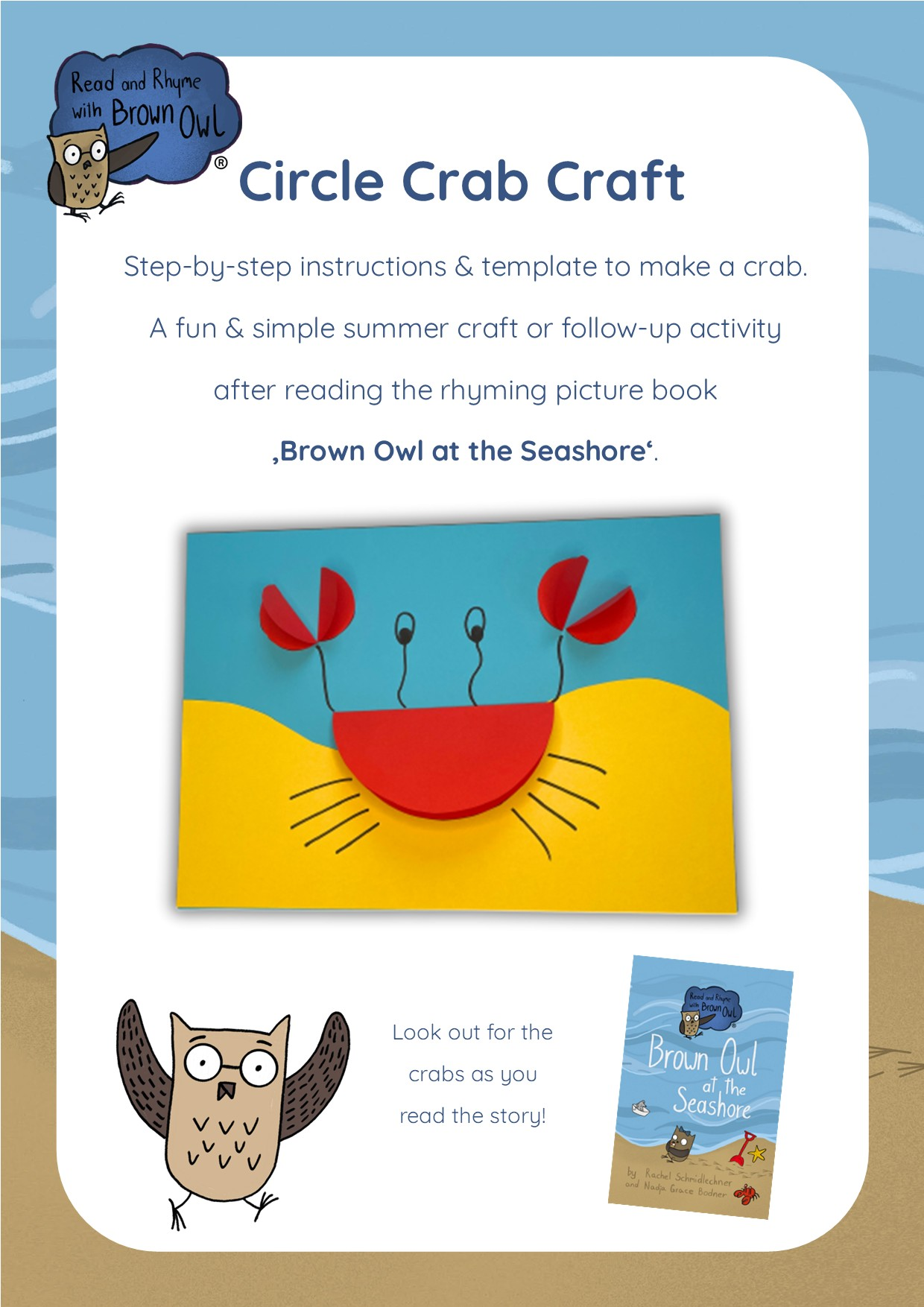 Brown Owl at the Seashore - Crab Craft - Materiale didattico per le ...