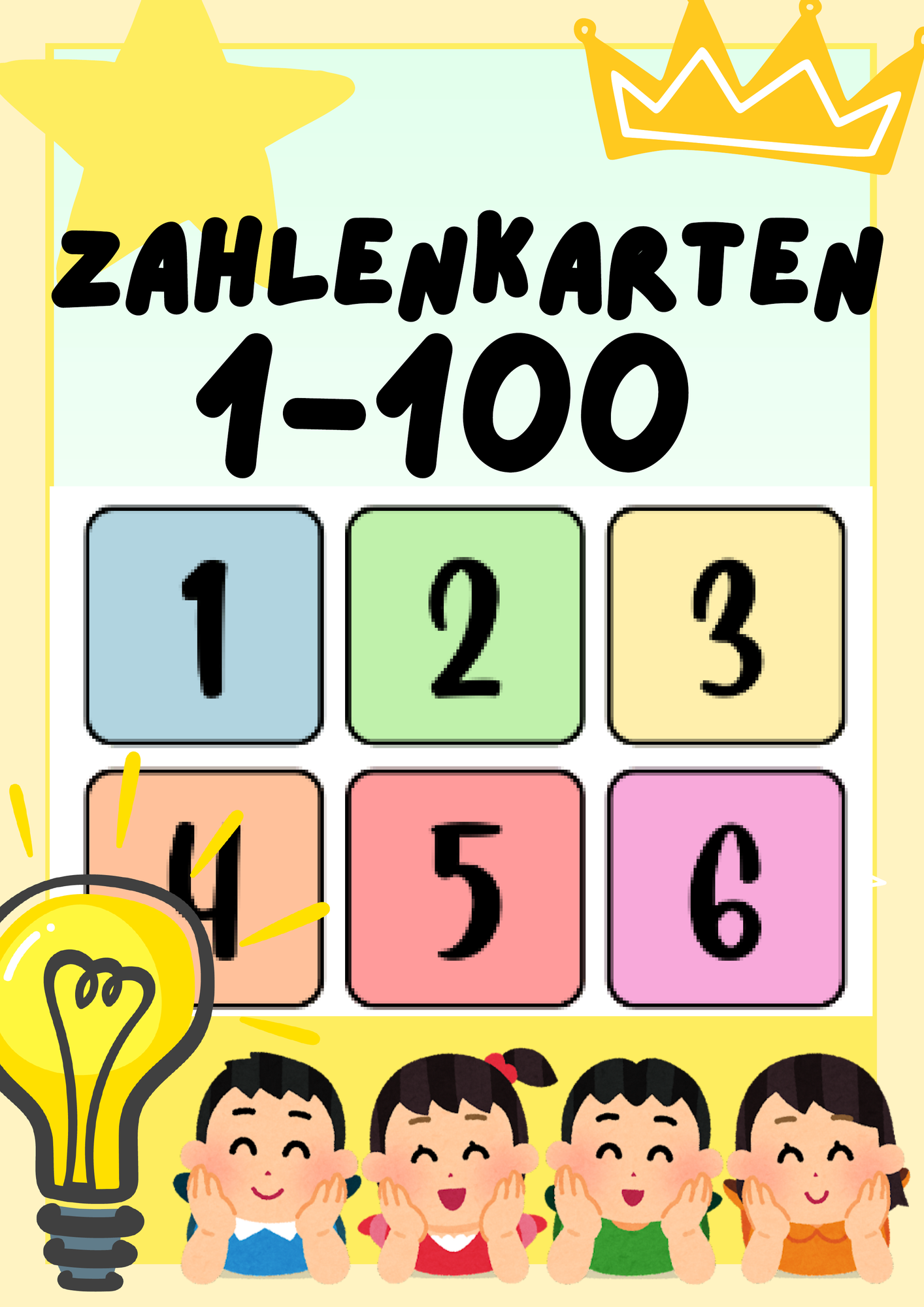 Zahlen 1-100 - bunte Zahlenkarten – Unterrichtsmaterial im Fach Mathematik