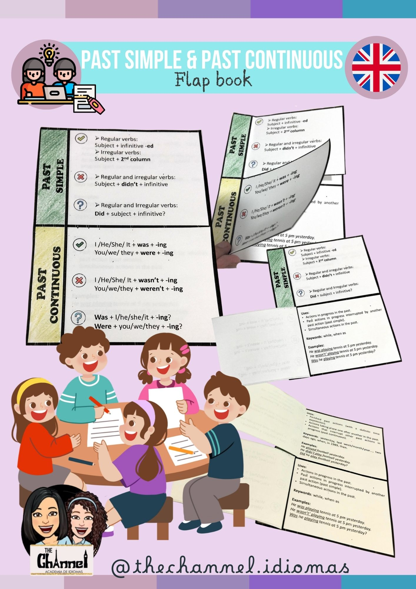 PAST SIMPLE & PAST CONTINUOUS - Flap Book - Ressource pédagogique pour ...