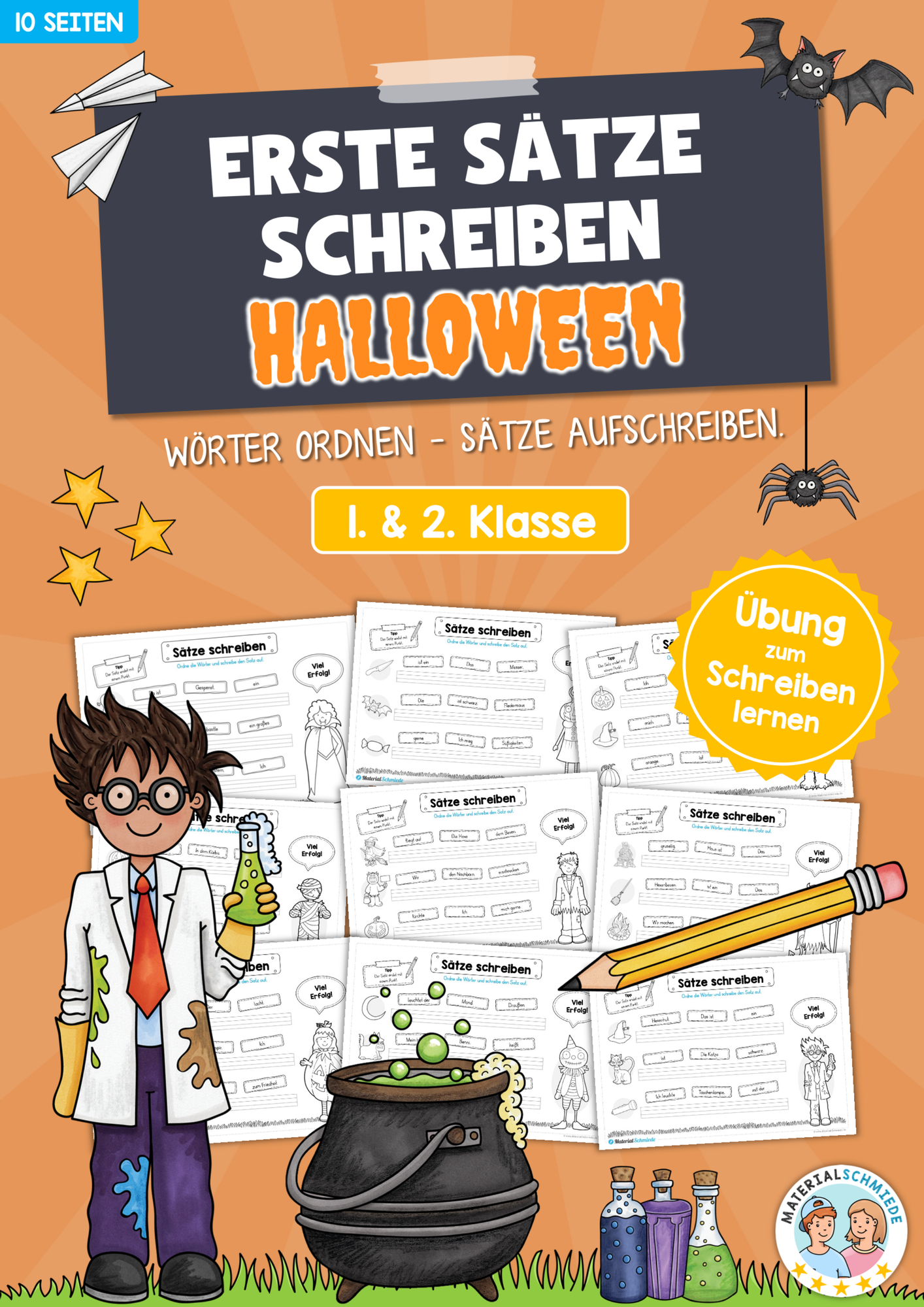 Halloween: Erste Sätze schreiben lernen – Unterrichtsmaterial im Fach ...