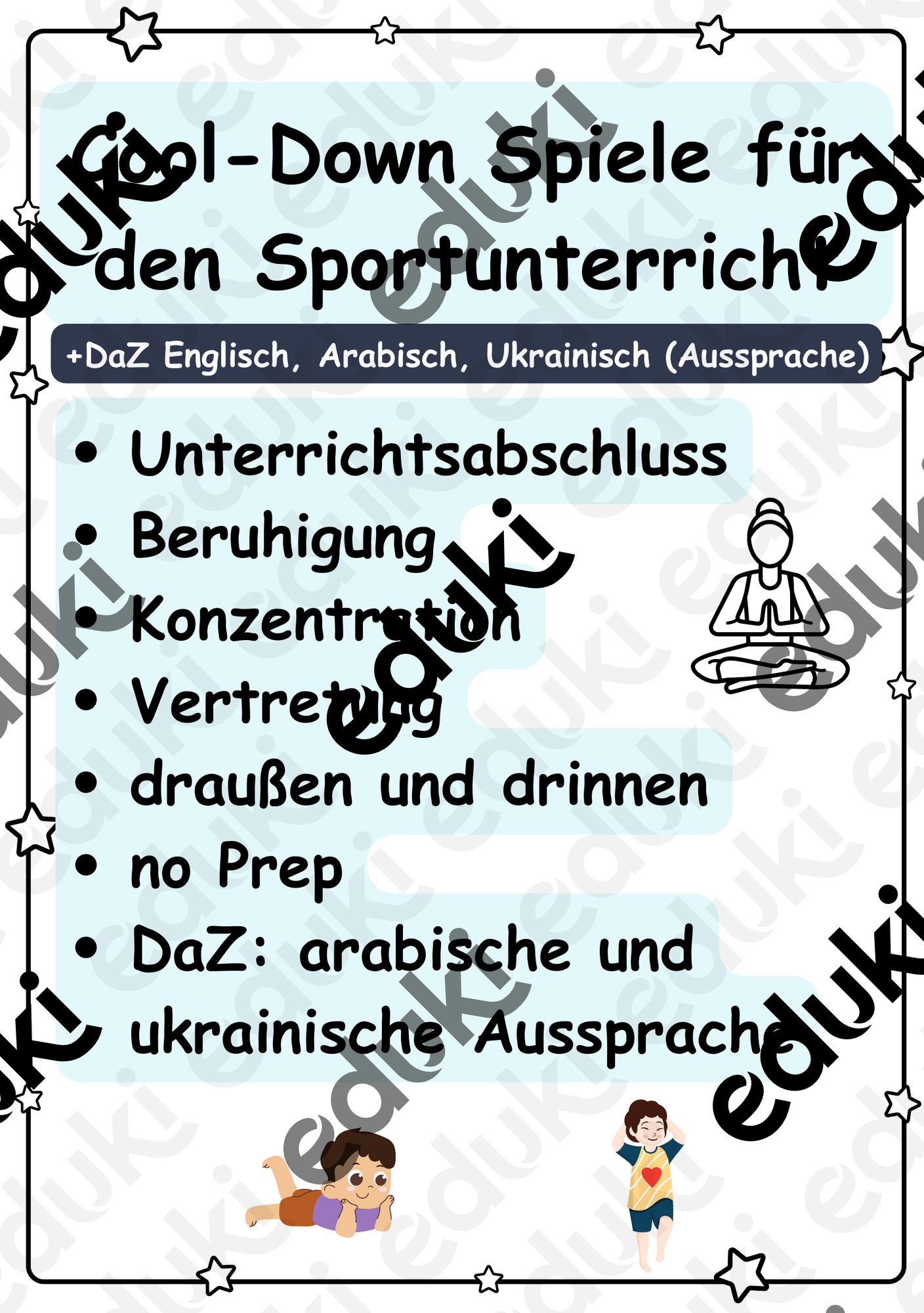 Cool Down Spiele Fur Kinder