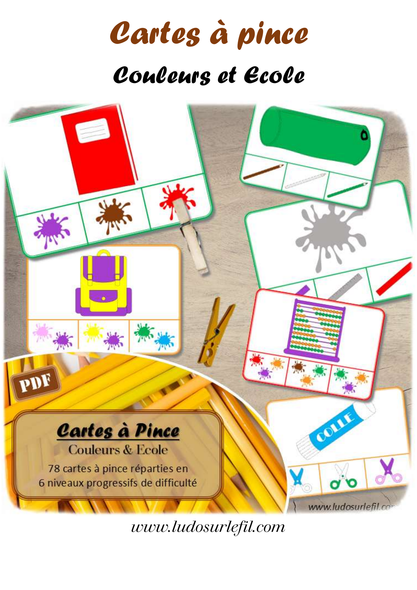 Cartes à Pince Couleurs - Ecole et rentrée - Ressource pédagogique pour ...