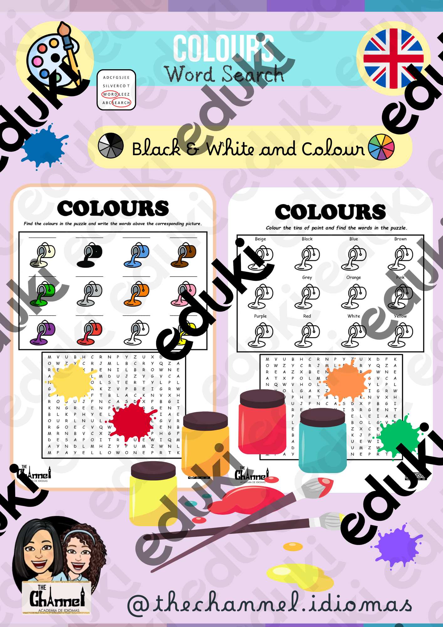 12 COLOURS IN ENGLISH – Word Search - Ressource pédagogique pour ton ...