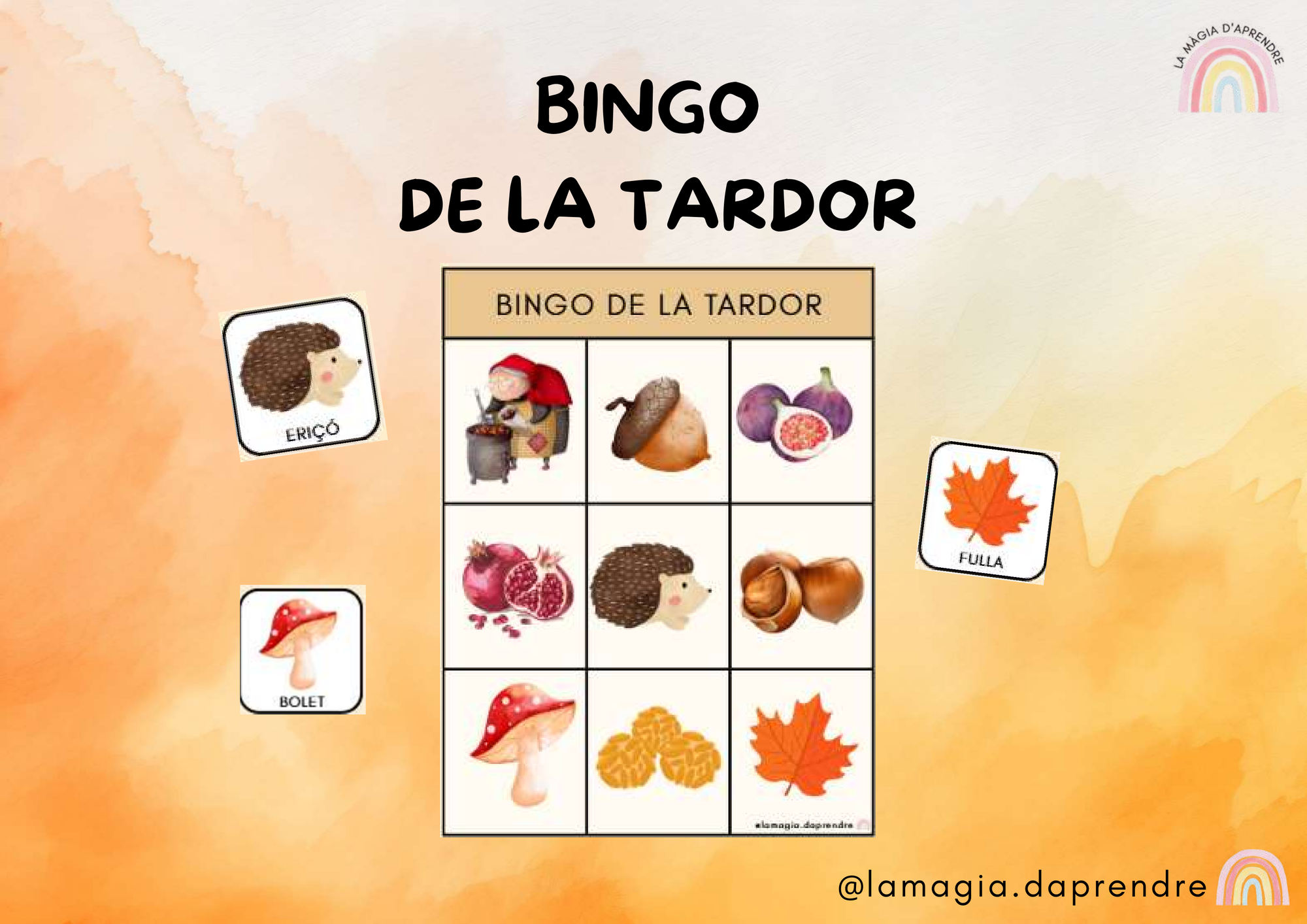 Bingo de la tardor - material de la siguiente asignatura Català