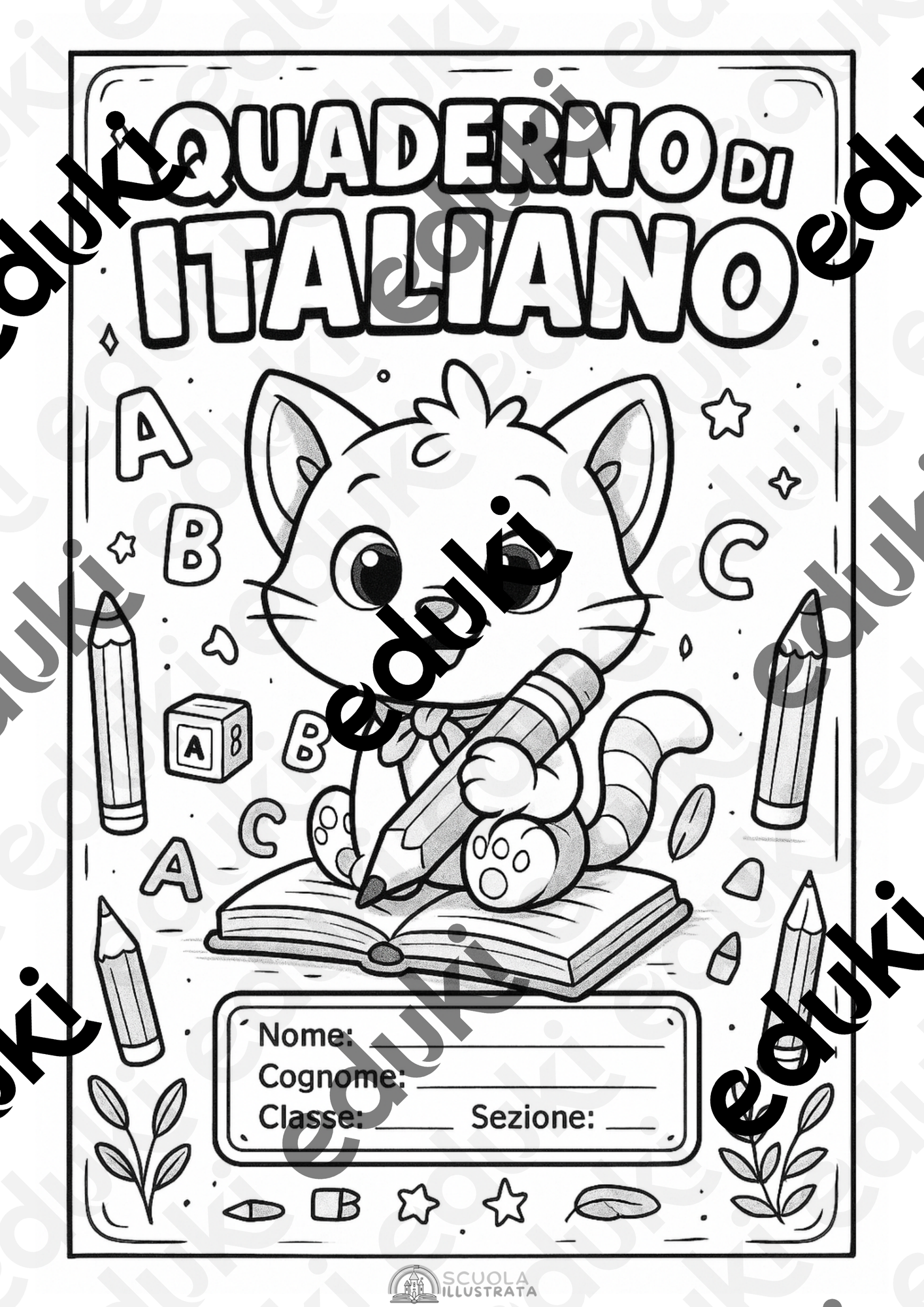 Copertine per quaderni di italiano per tutte le classi - Materiale didattico per le materie ...