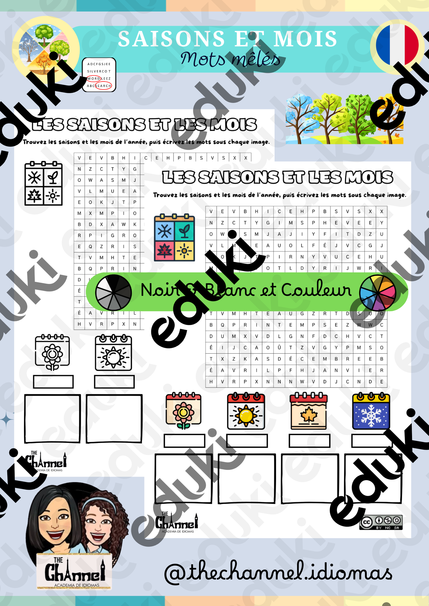 LES SAISONS ET LES MOIS DE L’ANNÉE – Mots mêlés - Ressource pédagogique ...