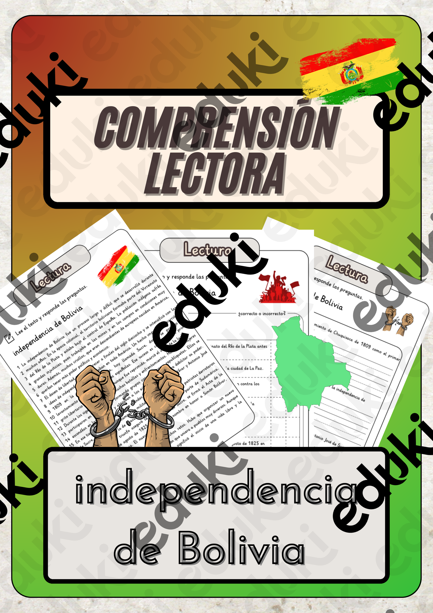 Comprensión lectora – independencia de Bolivia + soluciones - material ...