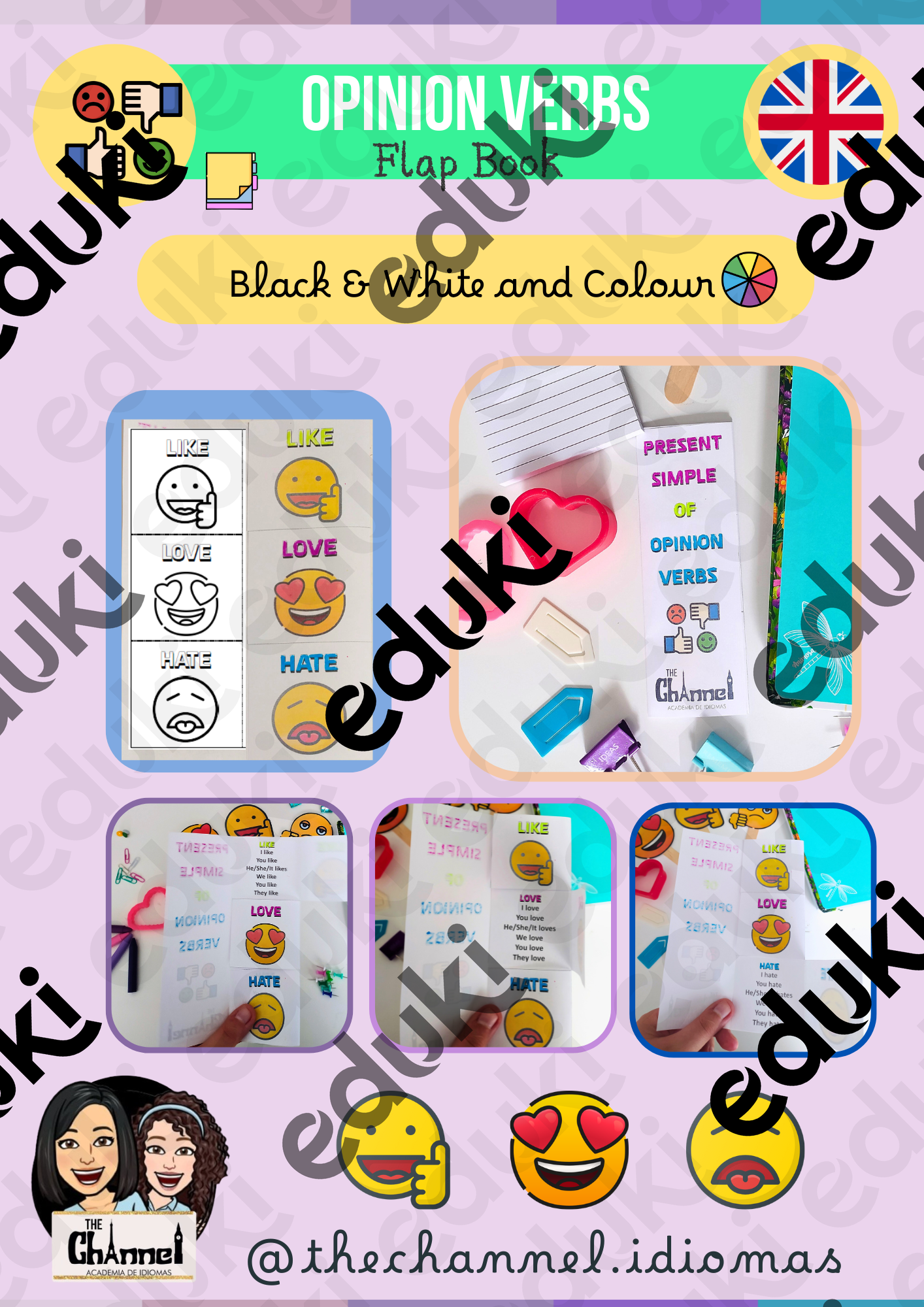 3 OPINION VERBS (LIKE, LOVE & HATE) – Flap Book - Ressource pédagogique ...