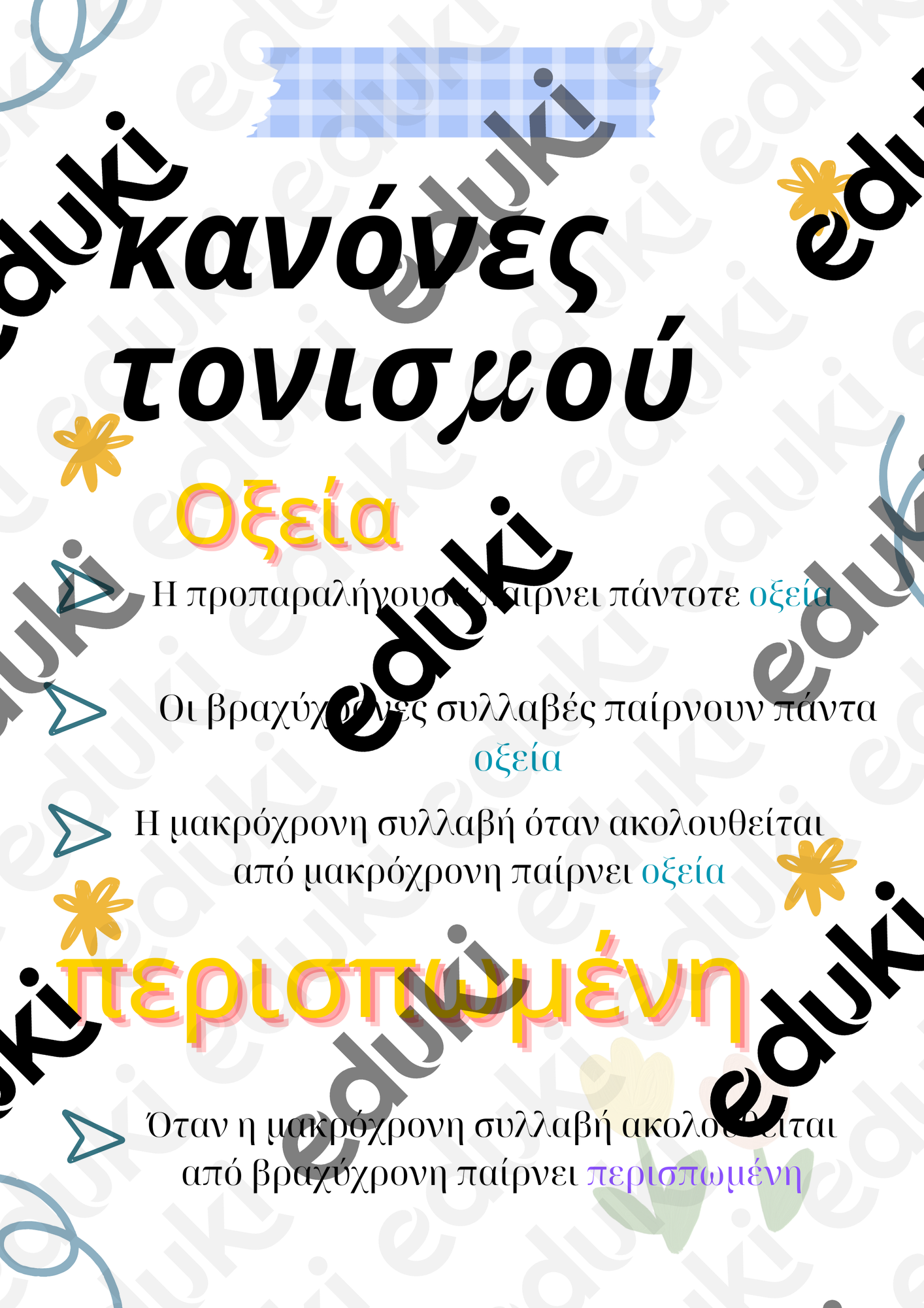 κανόνες τονισμού στα αρχαία ελληνικά - Εκπαιδευτικό υλικό για το μάθημα
