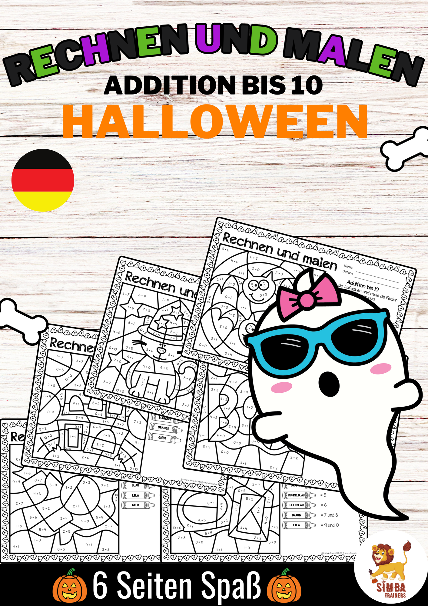 Rechen-Mal-Blätter - Addition bis 10 (Halloween) Additions ...