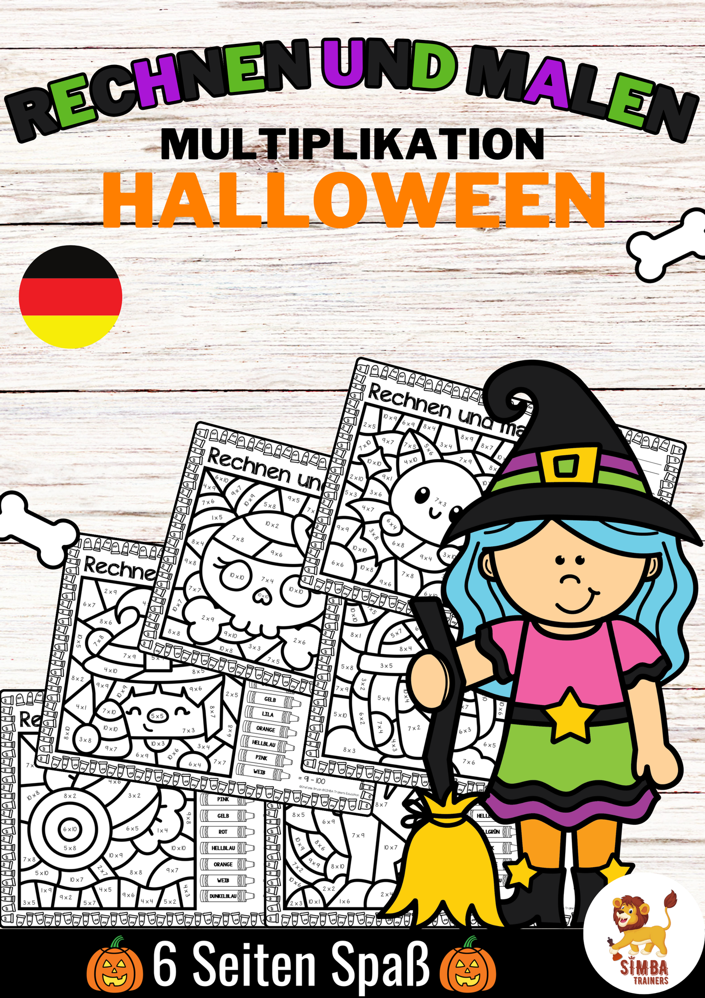 Rechen-Mal-Blätter - Multiplikation (Halloween) Multiplications ...
