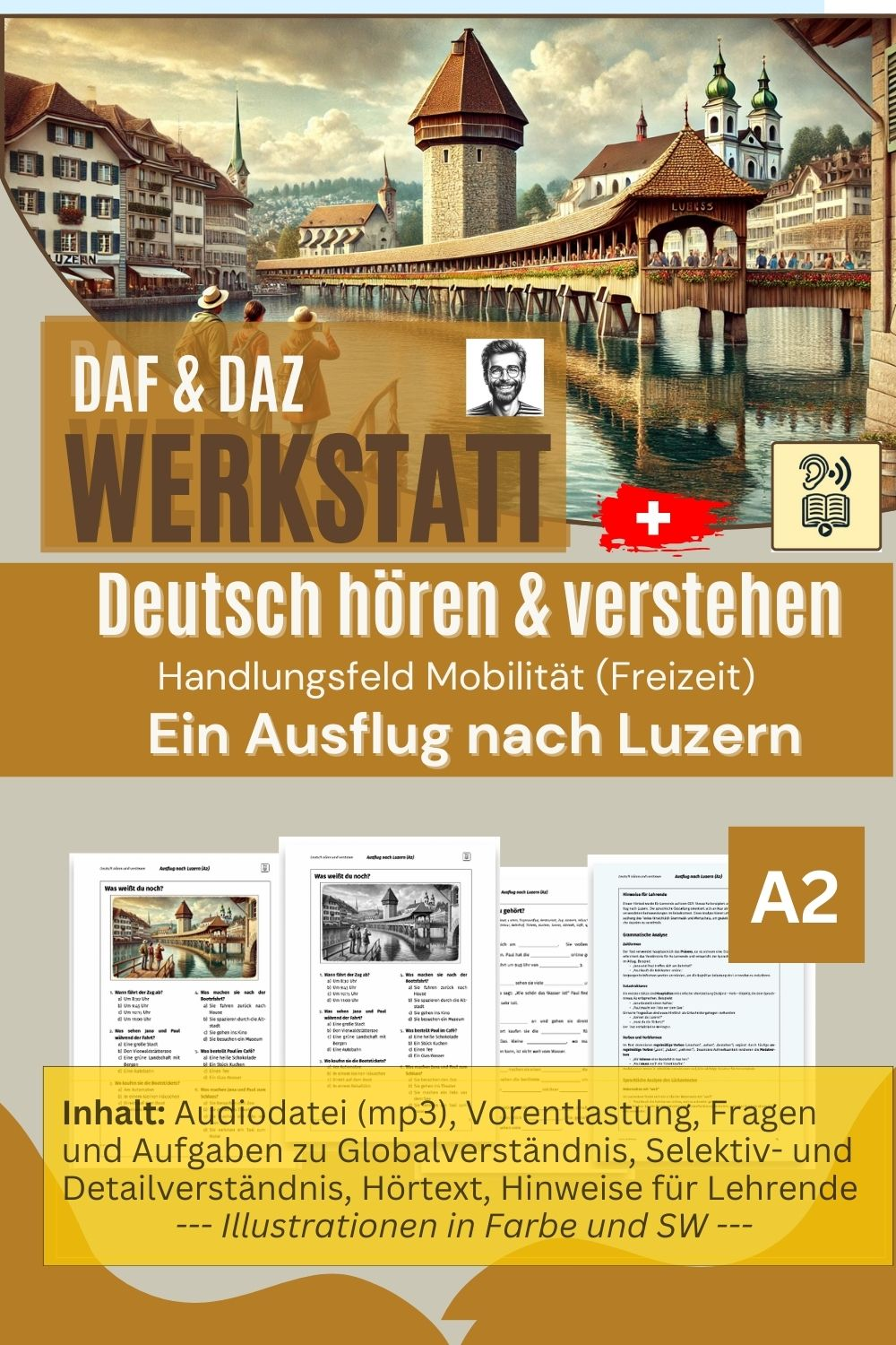 Compréhension orale A2 : Excursion à Lucerne – avec transcription, MP3 ...