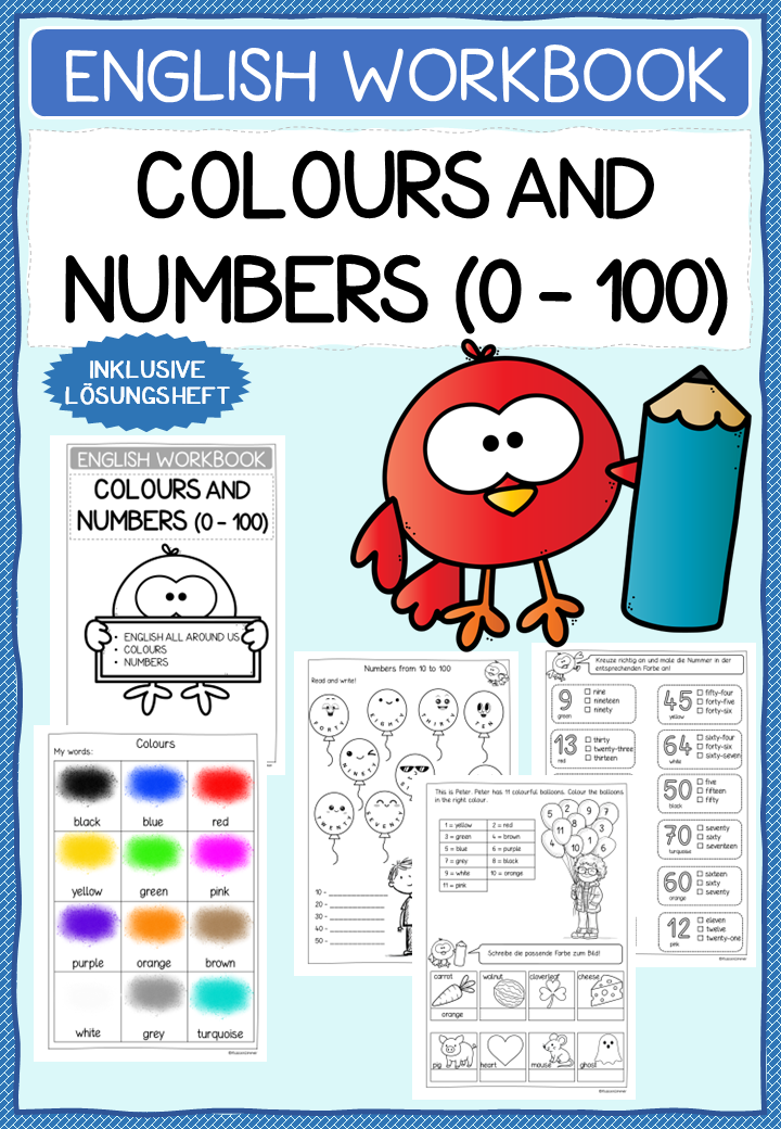 English Workbook: Colours and Numbers from 0-100 (Englisch Übungsheft ...