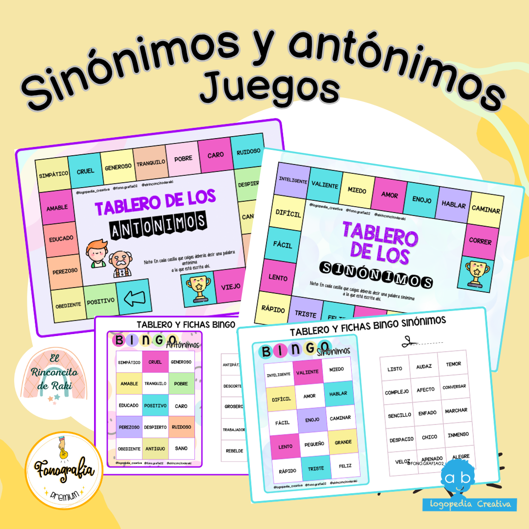 Juegos de sinónimos y antónimos - material didáctico de las asignaturas ...
