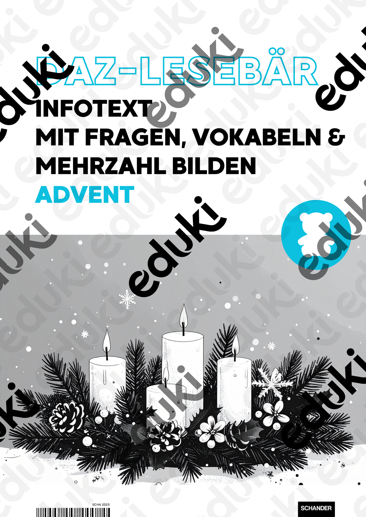 DaZ/DaF - ADVENT - Infotext mit Fragen, Vokabeln, Mehrzahl bilden ...